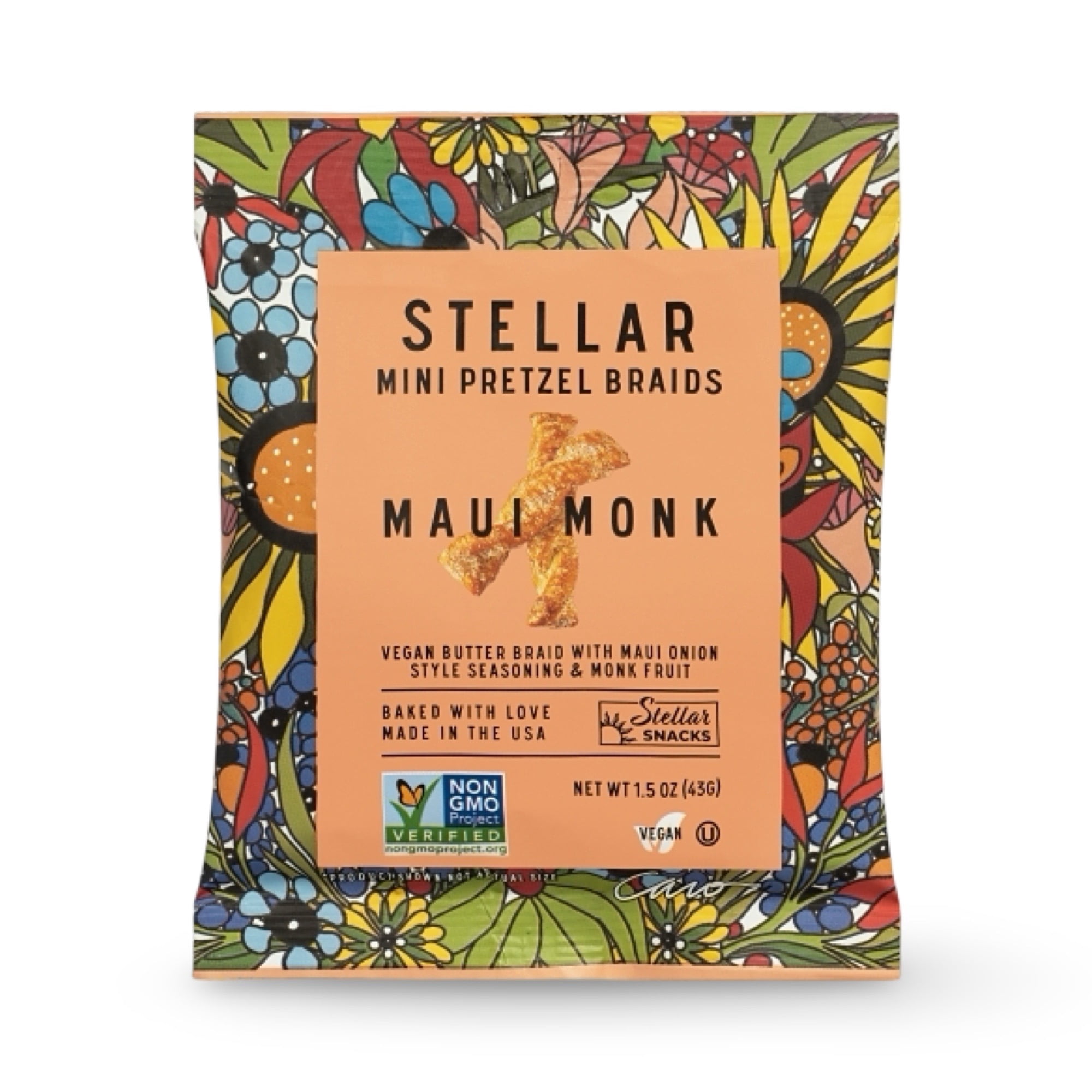Stellar Pretzel Braids, Maui Monk Sweet Onion, 24 Mini Individual Bags ...