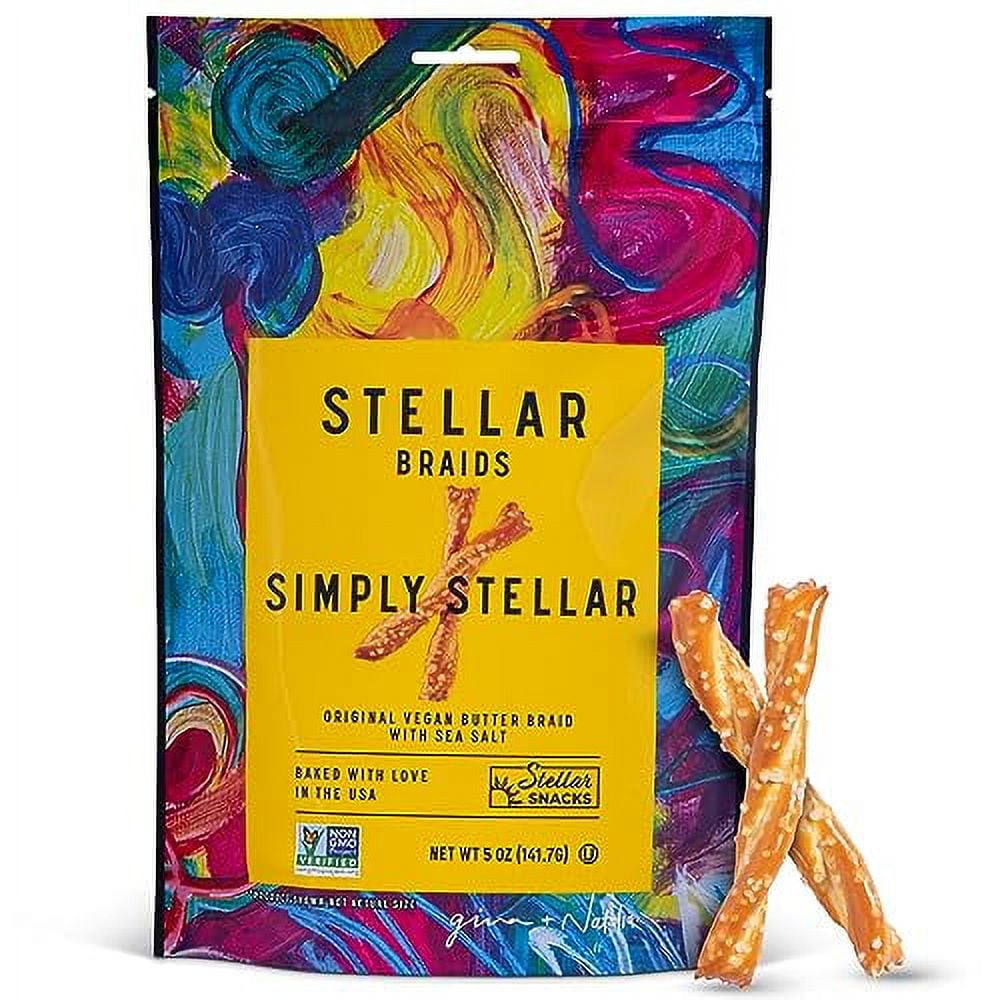 Stellar Pretzel Braids Simply Stellar, 6 Snack Packs (5 oz each) Sea ...