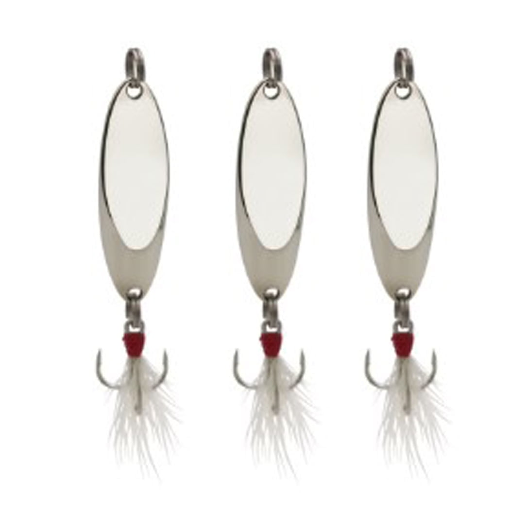 Stellar Silver 1/2 Ounce Spoon (3 Pack), Rigged Hard Fishing Lure for ...
