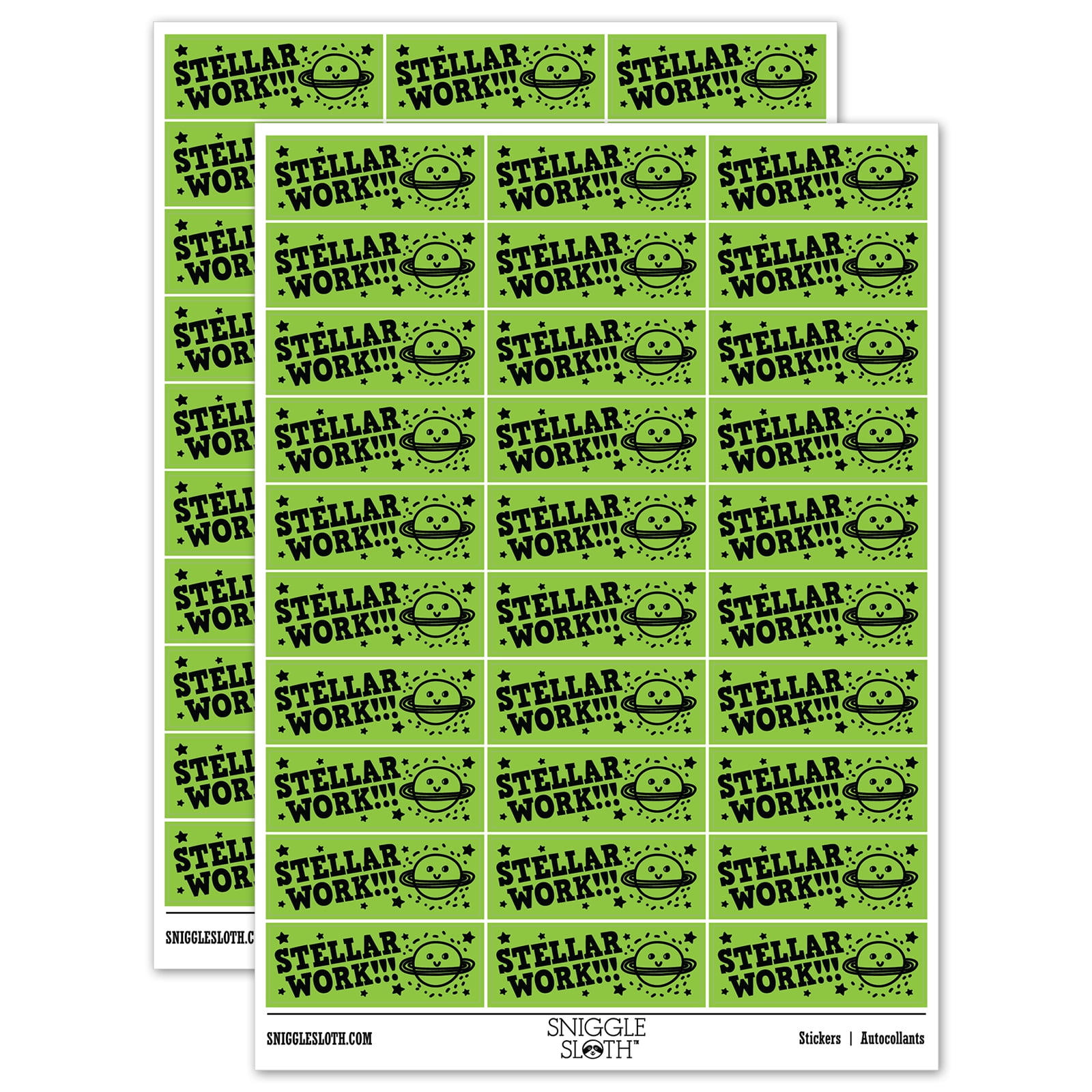 Stellar Work Planet Stars Teacher Student School Sticker Set - Light ...