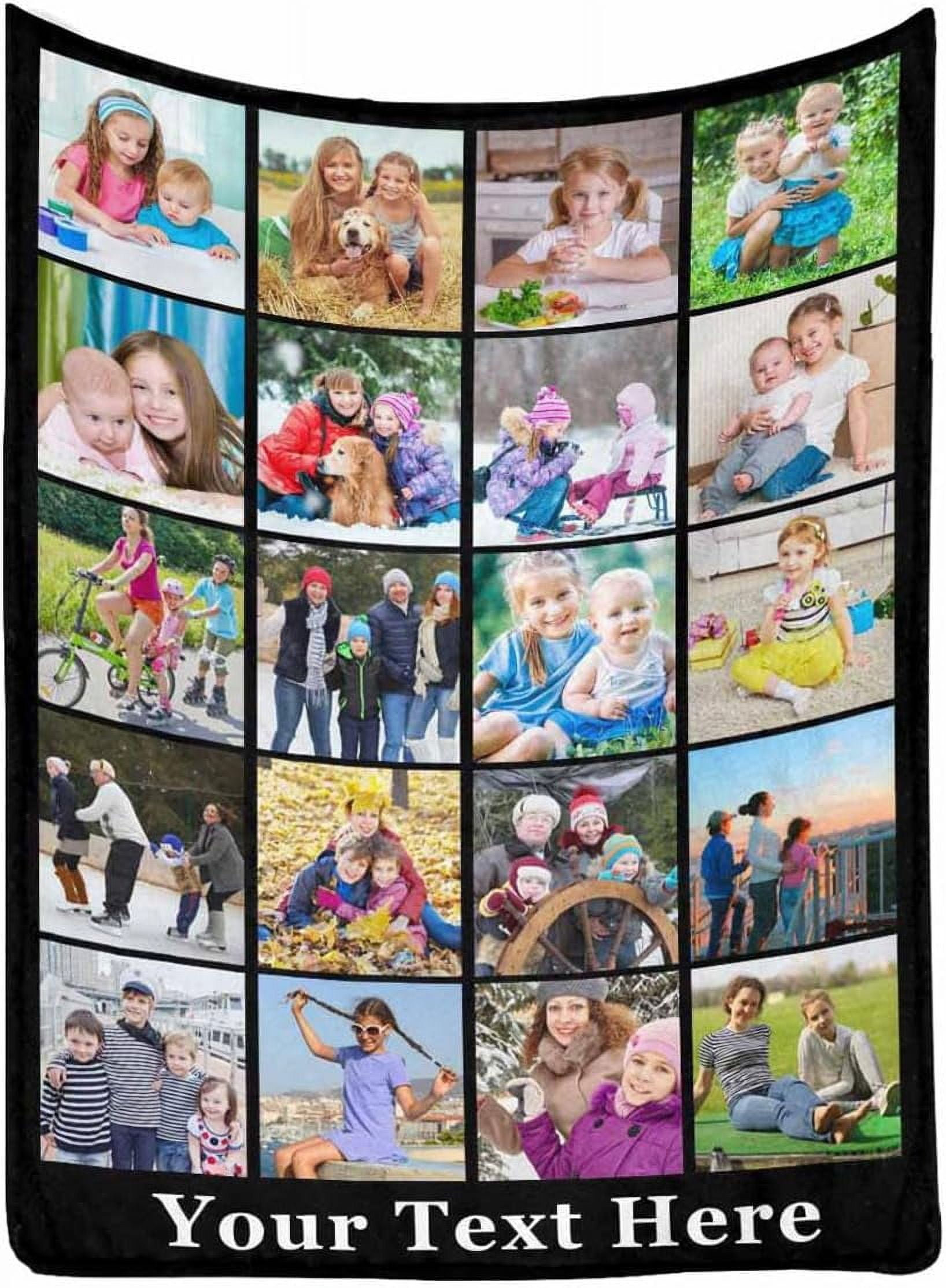 StellarStyle Custom Photo Collage Blanket for Family, Customized Bed ...