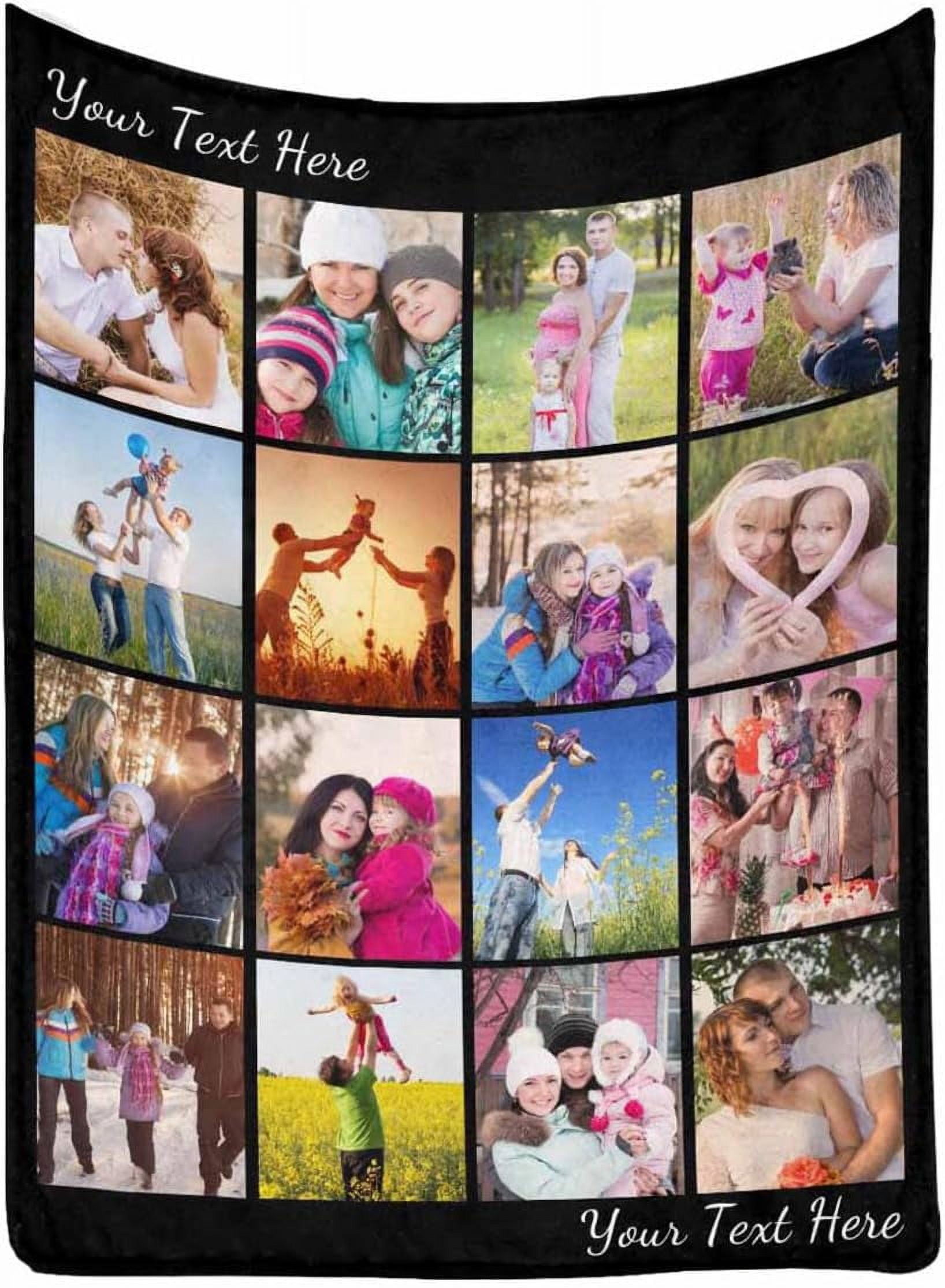 StellarStyle Custom Photo Collage Blanket for Family, Customized Bed ...