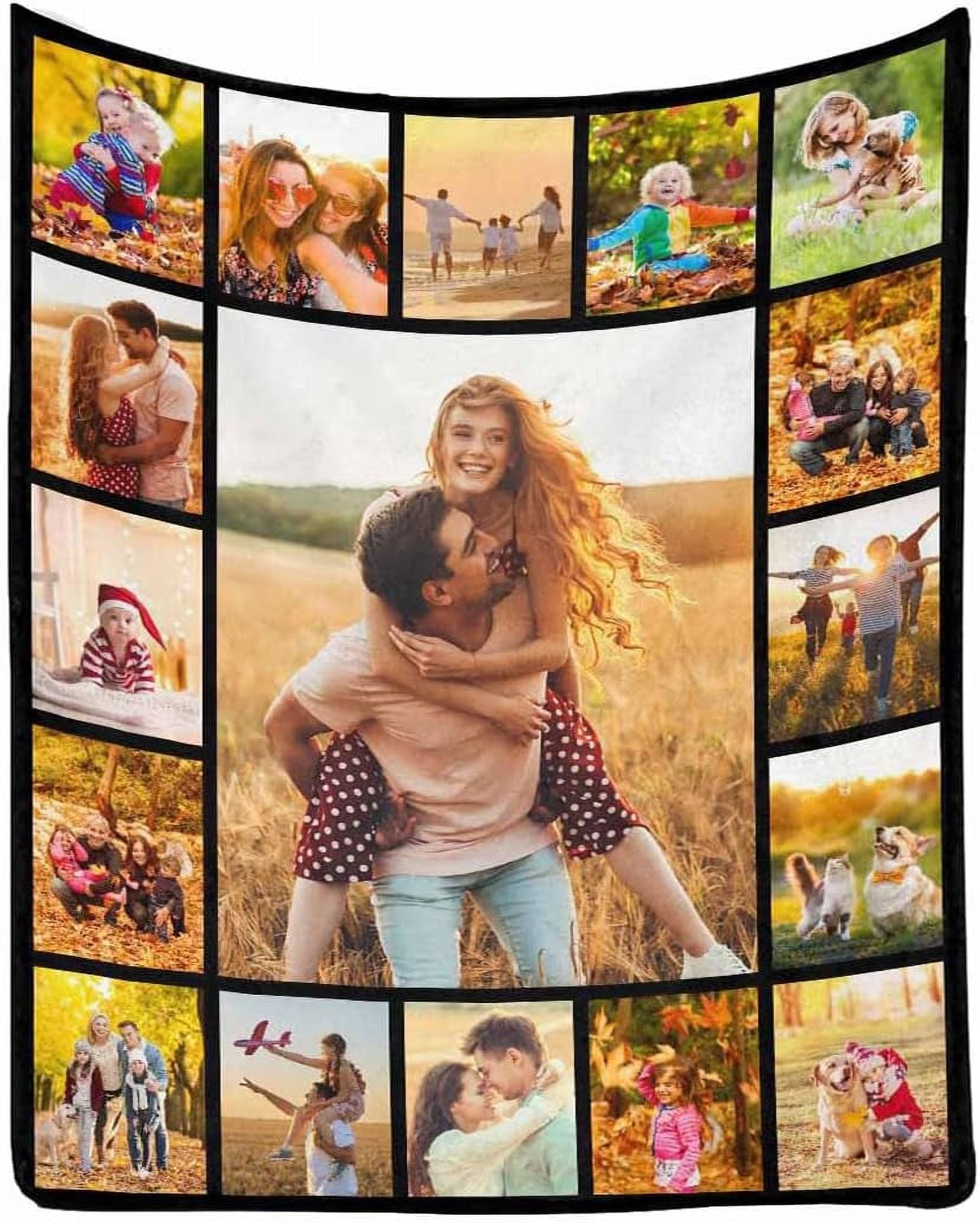 StellarStyle Custom Photo Collage Blanket for Family, Customized Bed ...