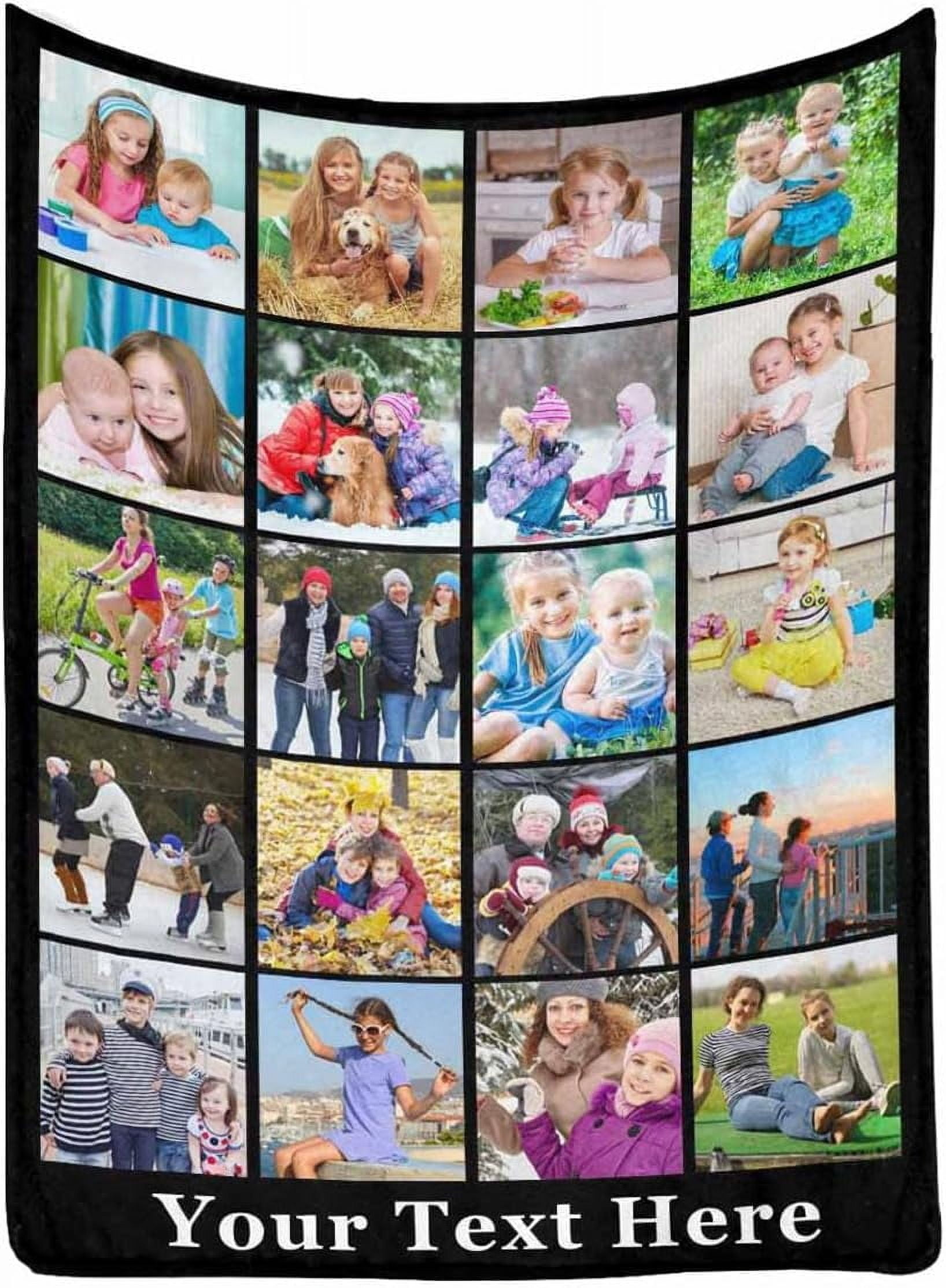 StellarStyle Custom Photo Collage Blanket for Family, Customized Bed ...