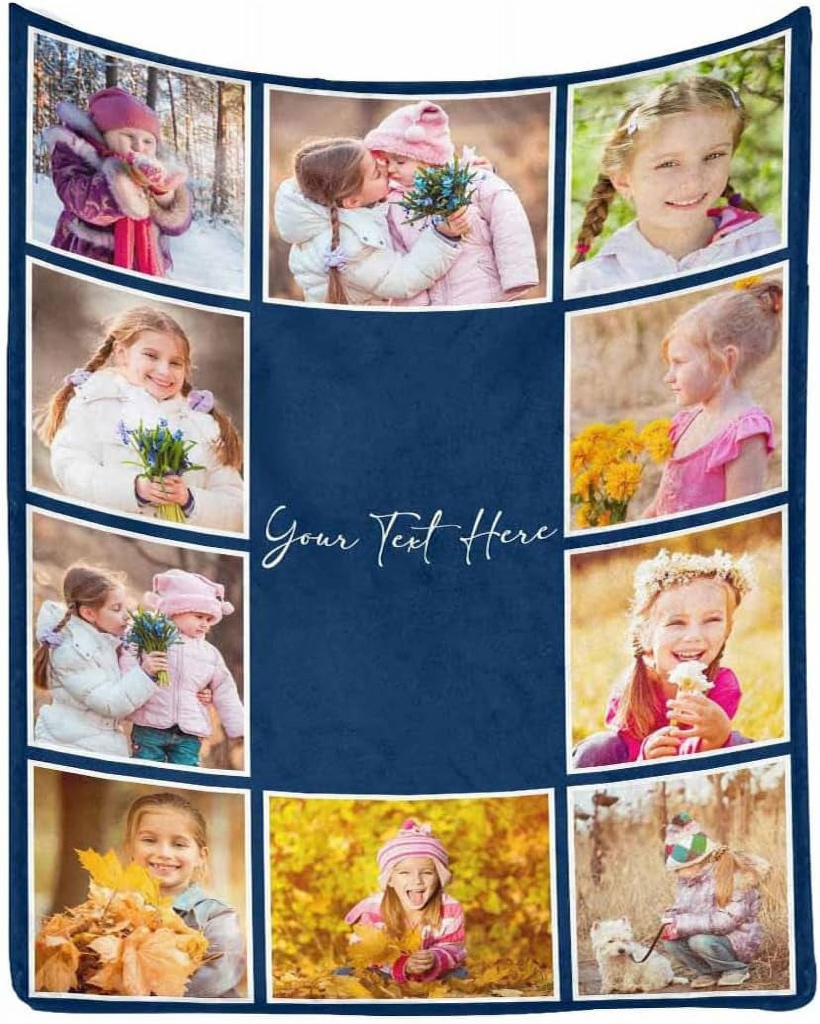 StellarStyle Custom Photo Collage Blanket for Family, Customized Bed ...