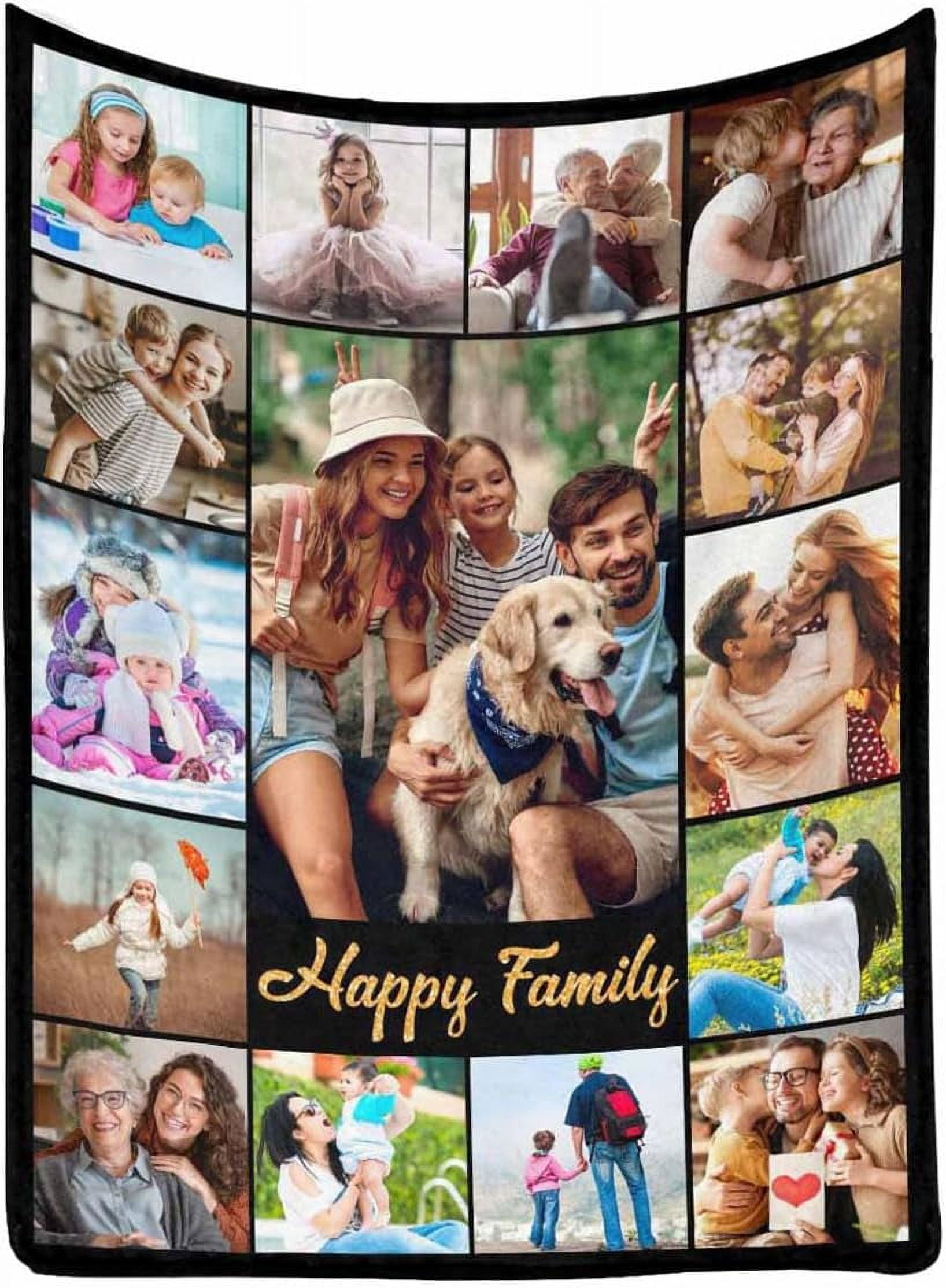 StellarStyle Custom Photo Collage Blanket for Family, Customized Bed ...