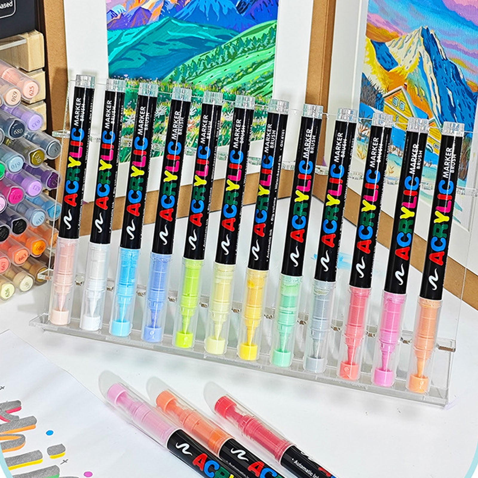 Stellaya Acrylic Markers For Coloring Books Stellaya Straight Liquid ...