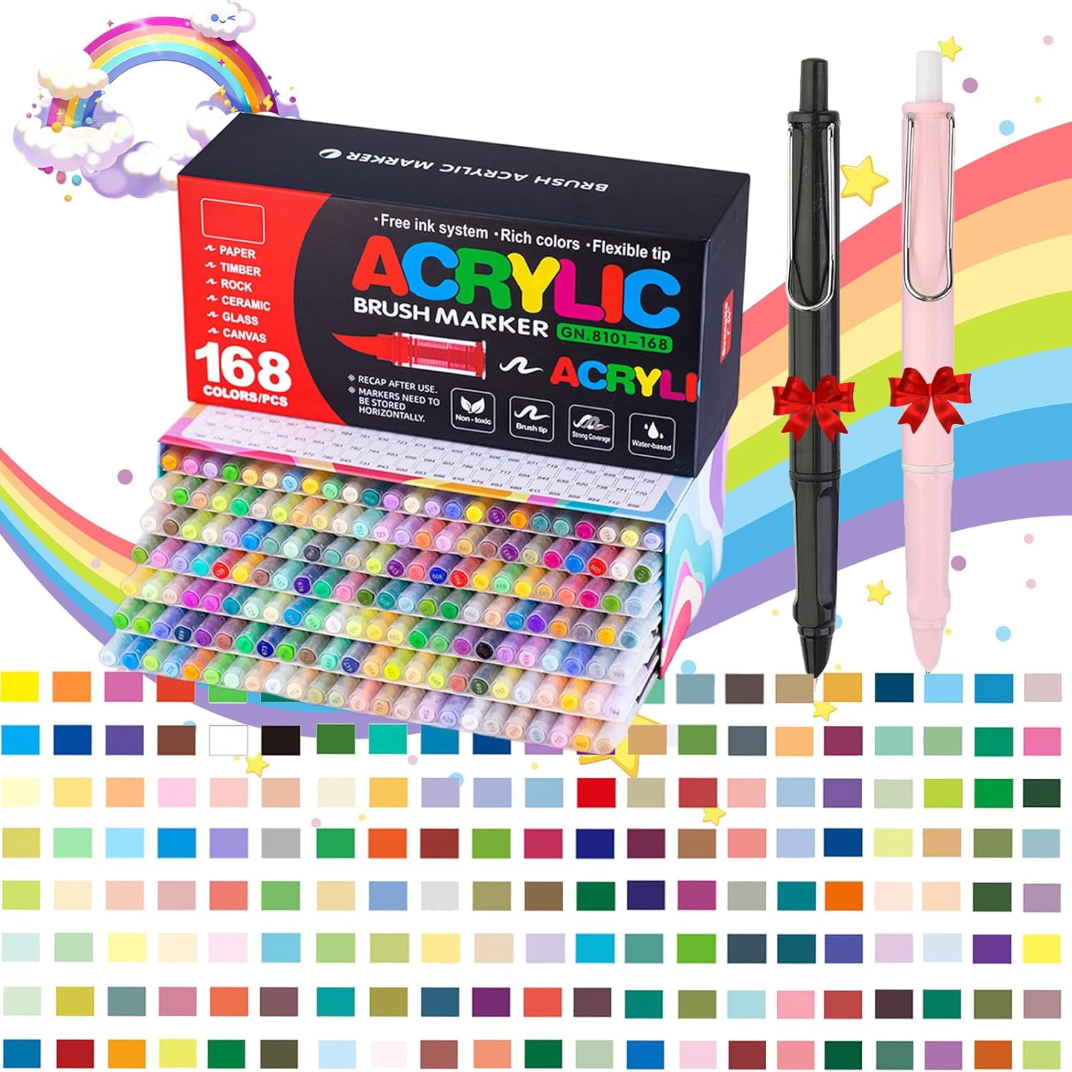 Stellaya Acrylic Markers for Coloring Books, Stellaya Straight Liquid ...