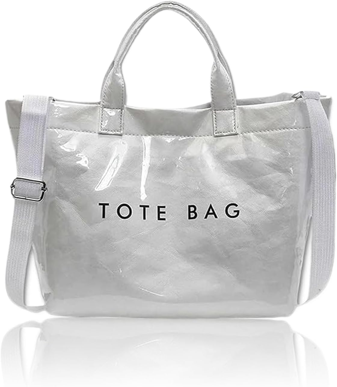 Stellaya Womens Letters Print Tote Bag, Simple Fashion PVC Large ...