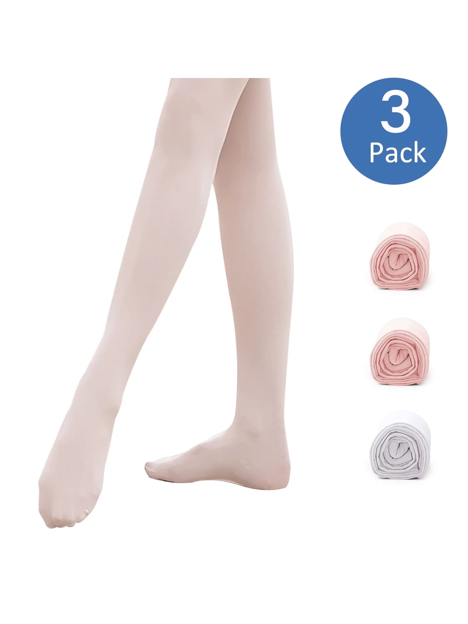Stelle 3 Pairs Ballet Tights Ultra Soft Pro Footed Strech Dance