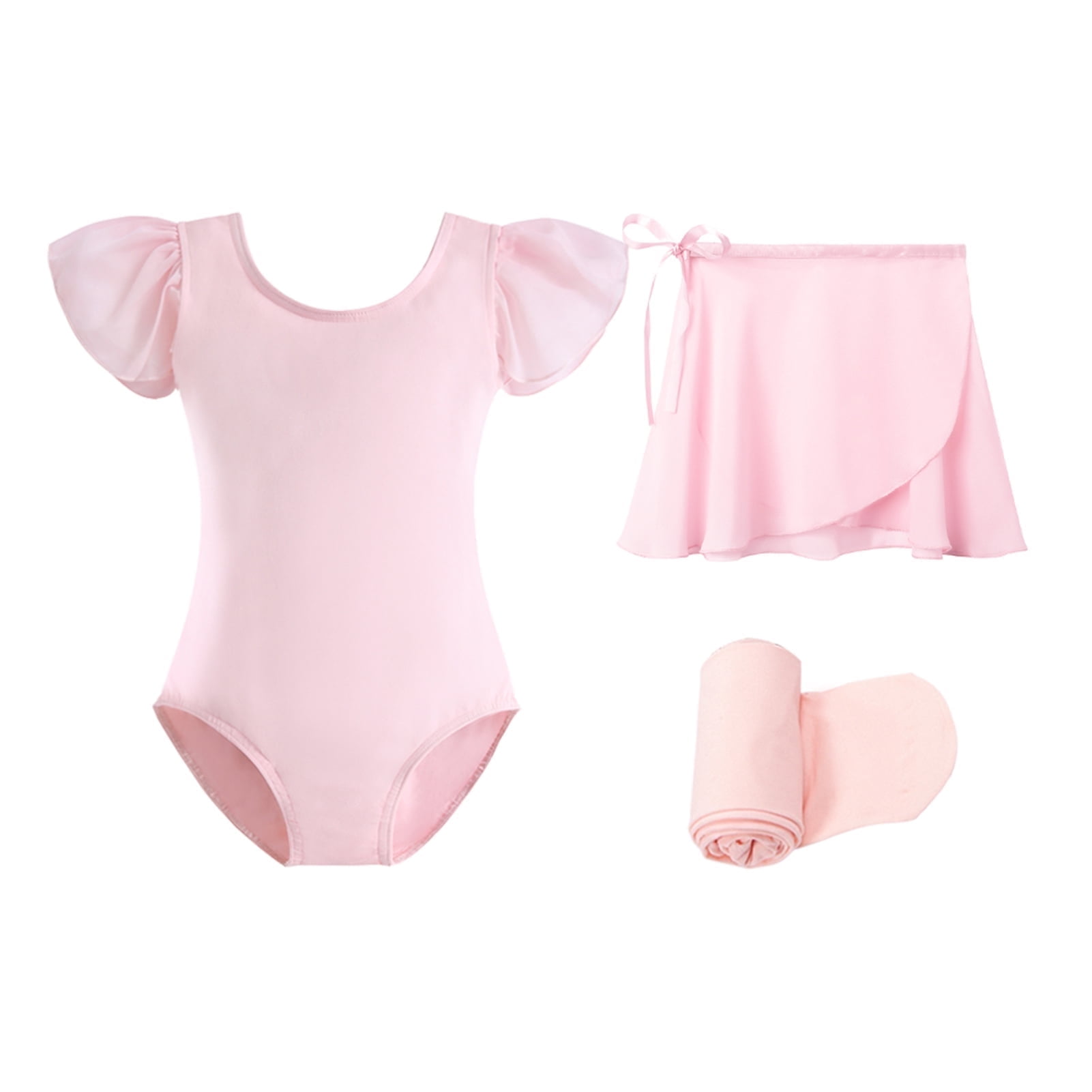 Stelle Ballet Leotard Flutter Sleeve with Separate Adjustable Tie Skirt ...
