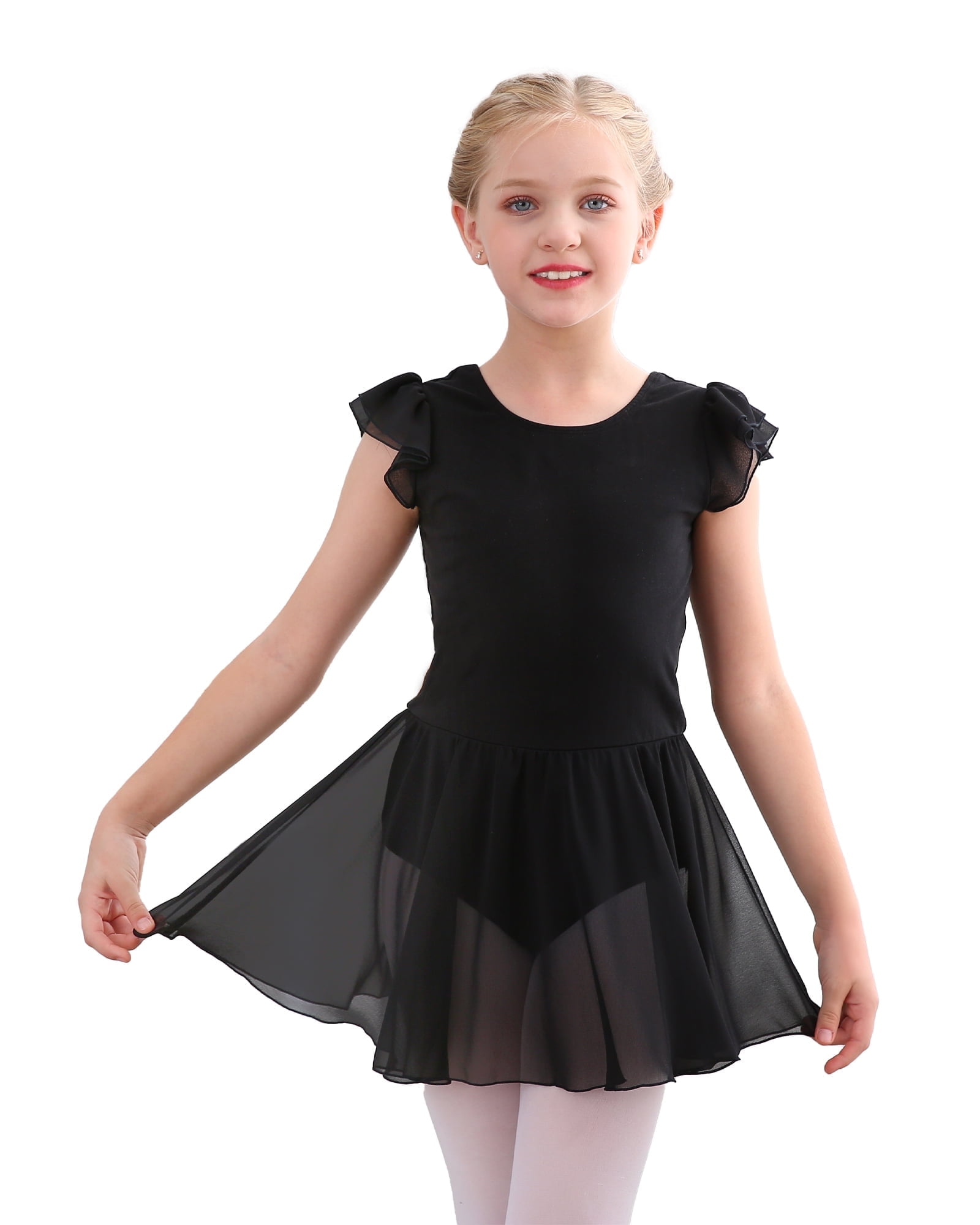 Stelle Ballet Leotard Ruffle Sleeve with Chiffon Skirt Ballerina Dance ...