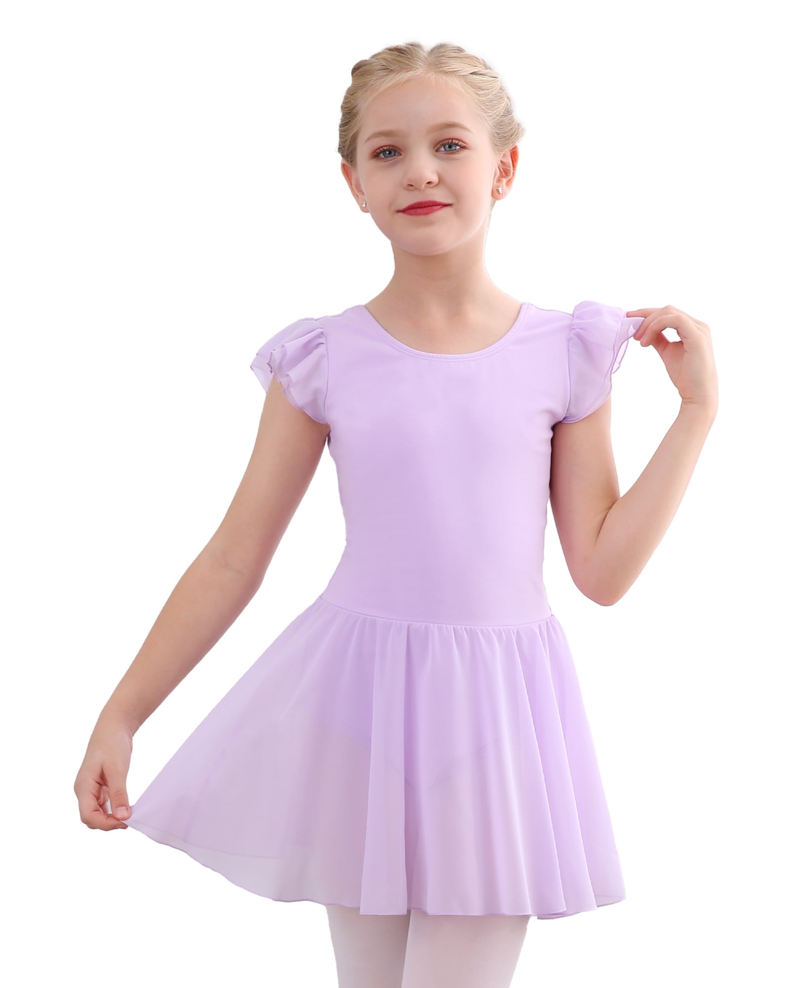 Stelle Ballet Leotard Ruffle Sleeve with Chiffon Skirt Ballerina Dance ...