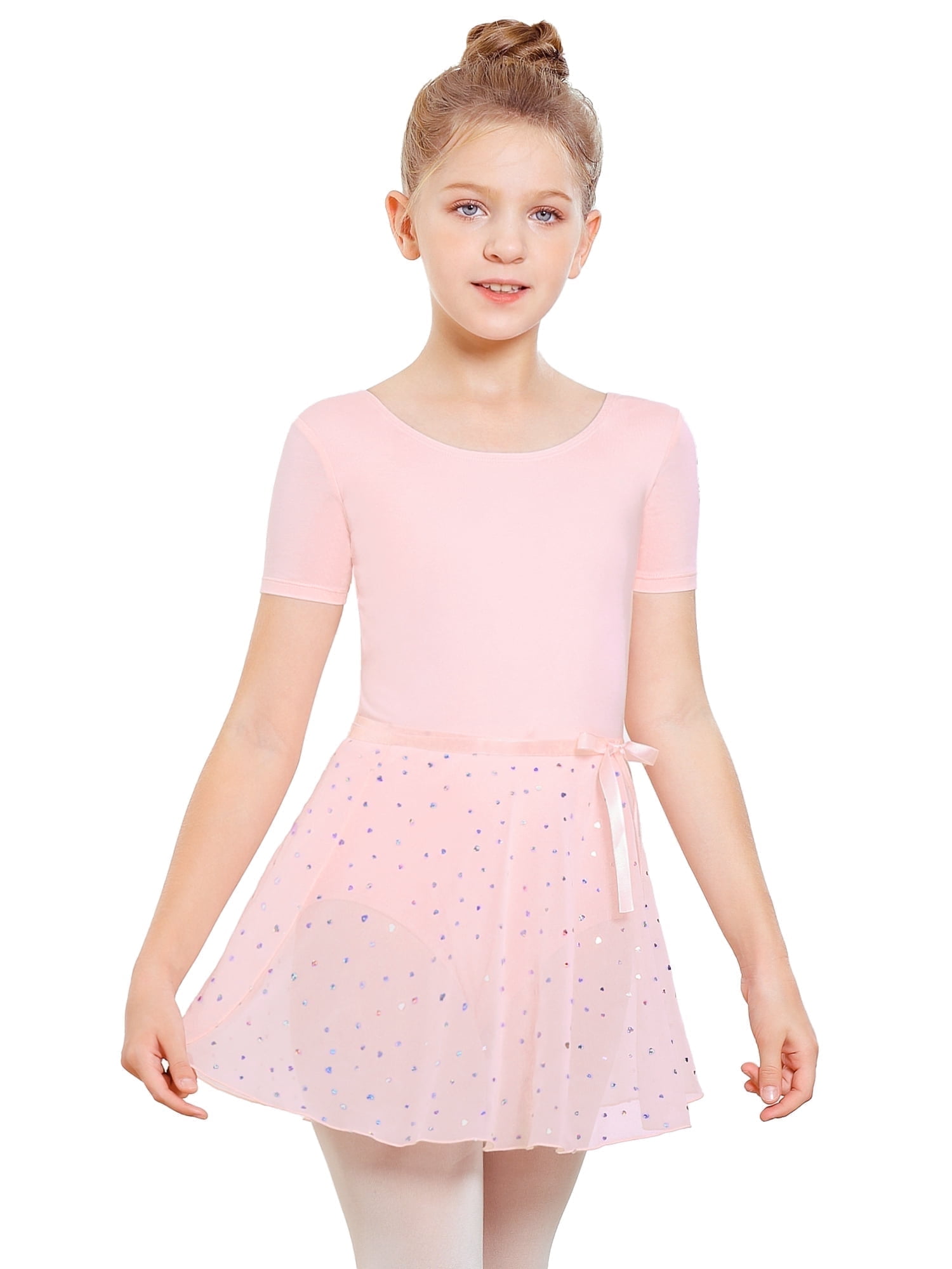 Stelle Ballet Shrot Sleeve Leotard With Chiffon Sequins Skirt&Tights ...
