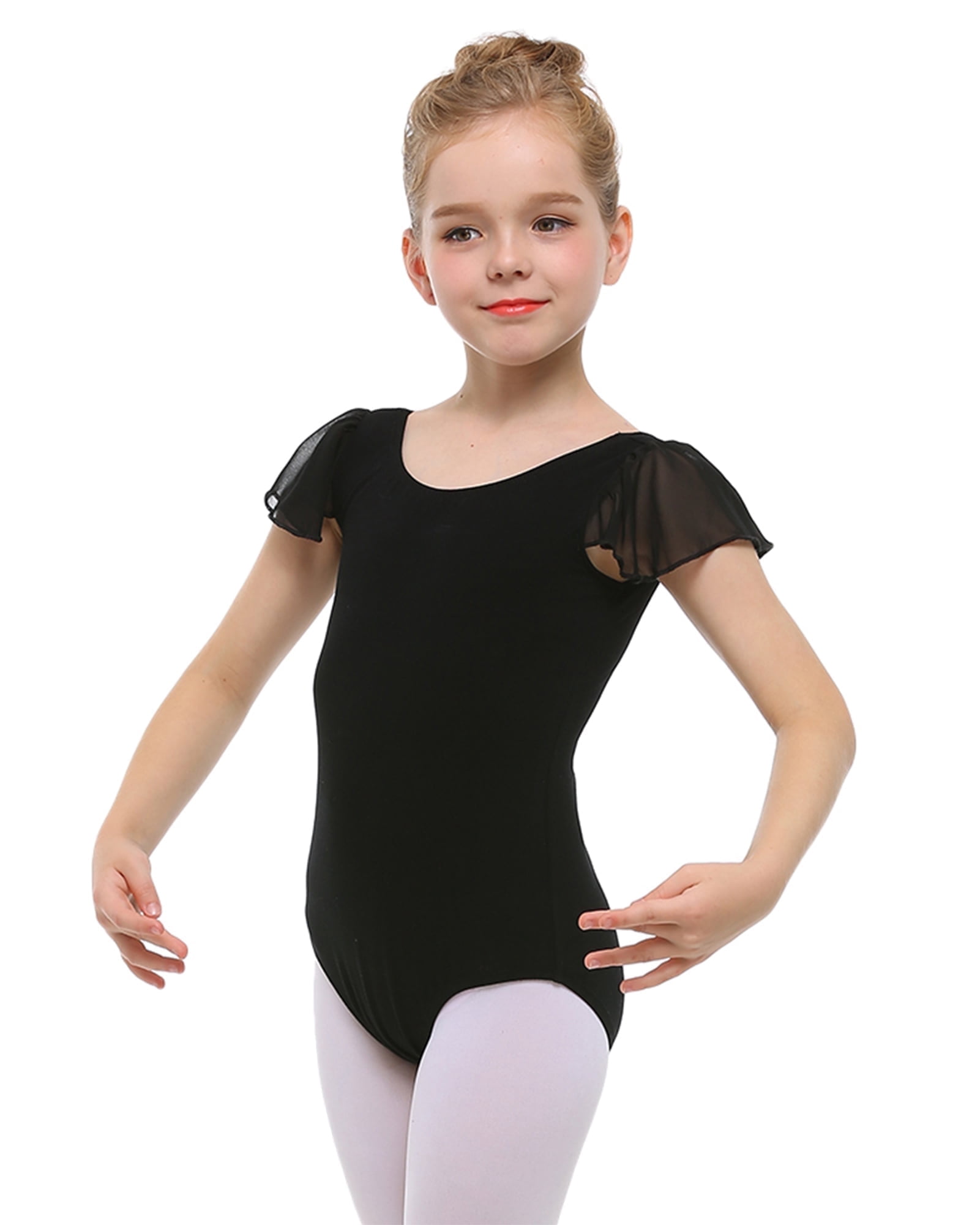 Stelle Girl's Ruffle Cap Sleeve Ballet Leotard, Black, 5T - Quality ...
