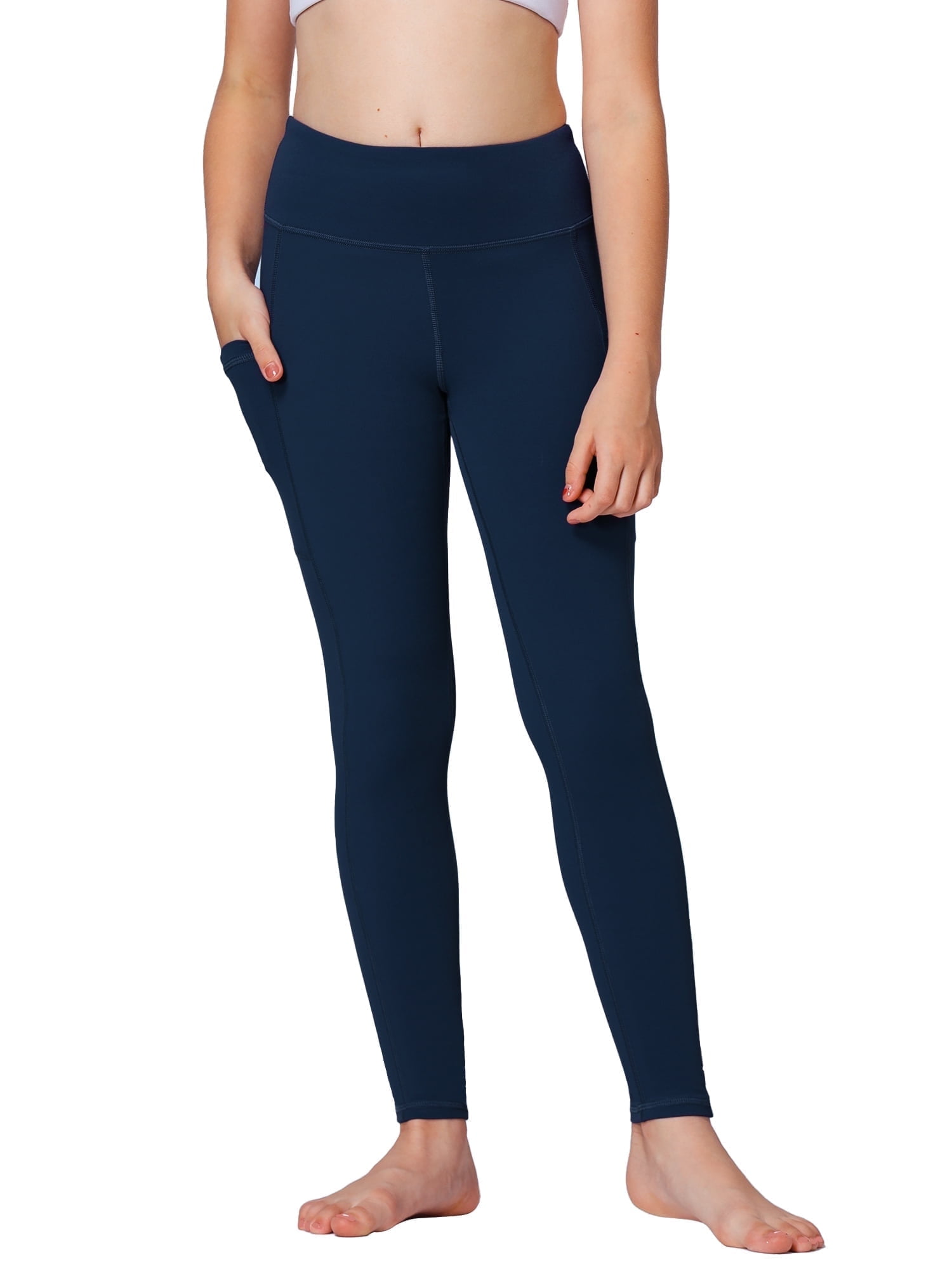 Stelle Girls' High Rise Athletic Leggings with Side Pockets,High ...