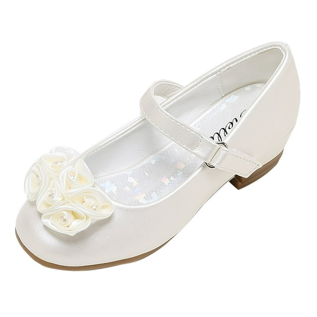 Stelle Girls White Mary Jane Shoes Low Heel Easter First Communion ...