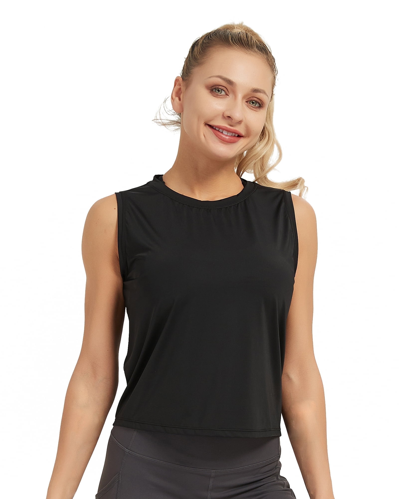 Stelle Women's Workout Tops Running Gym Crop Tops Sleeveless Yoga Tank ...