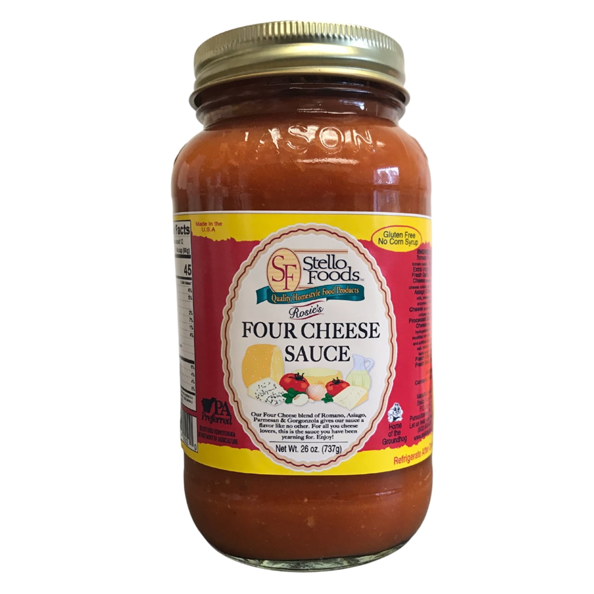 Stello Foods - Rosie's Four Cheese Pasta Sauce 26 oz - Walmart.com