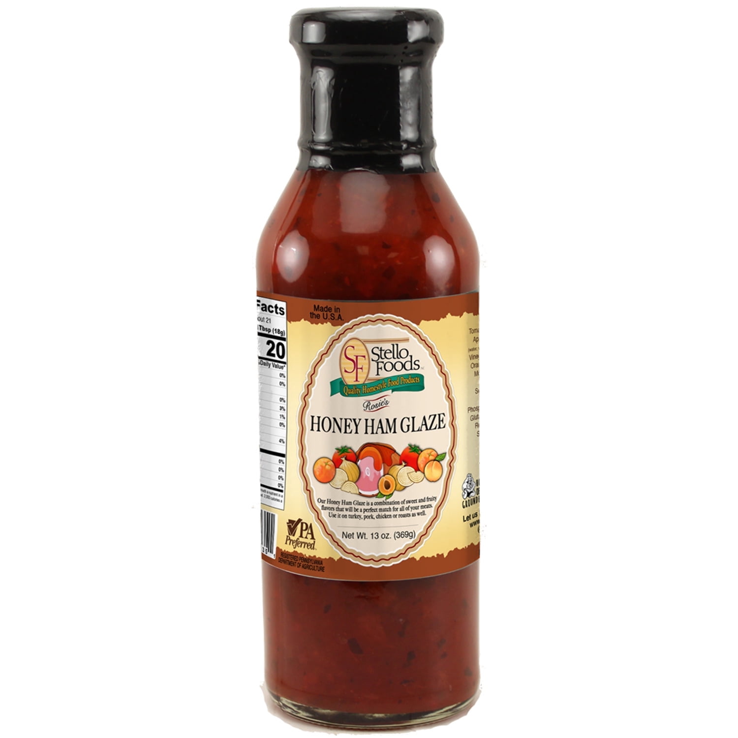 Stello Foods Honey Ham Glaze, Sweet Fruity Marinade for Ham, Meats, 13 ...
