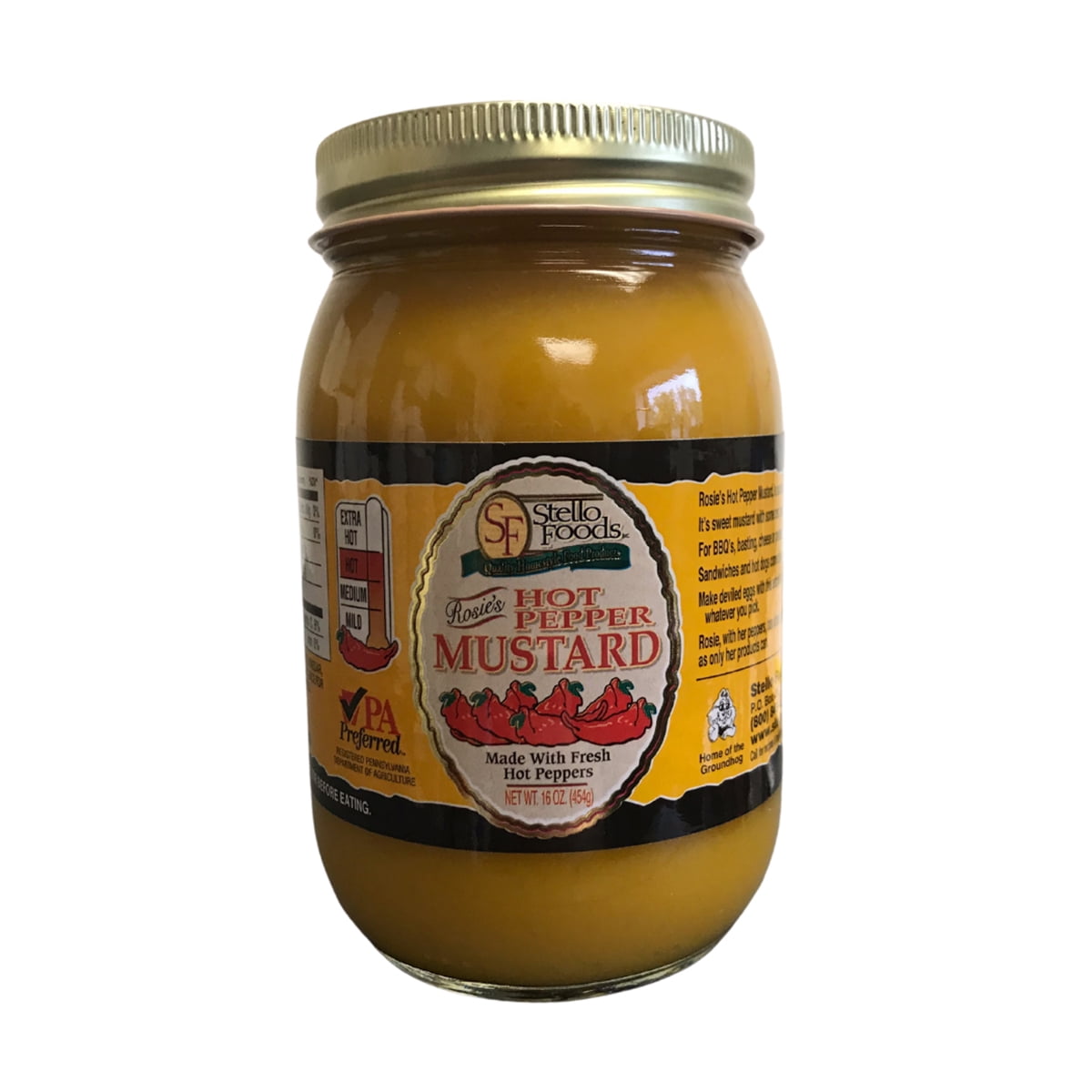 Stello Foods - Rosie's Hot Pepper Mustard 16 oz - Walmart.com