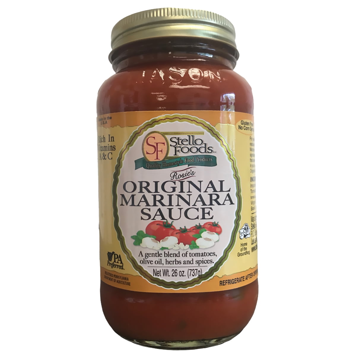 Stello Foods - Rosie's Original Marinara Spaghetti Sauce 25 oz ...