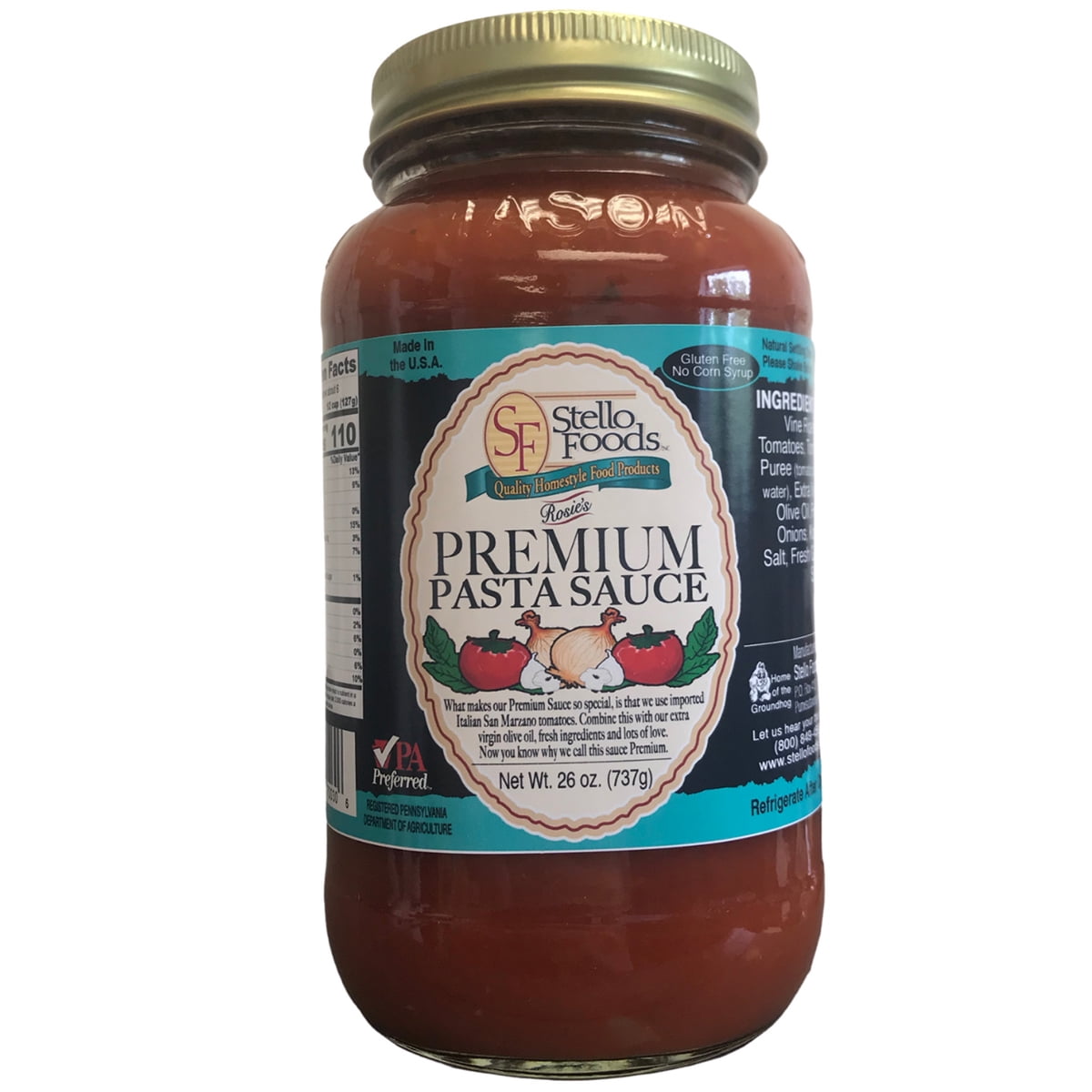 Stello Foods - Rosie's Premium Pasta Sauce 26 oz - Walmart.com