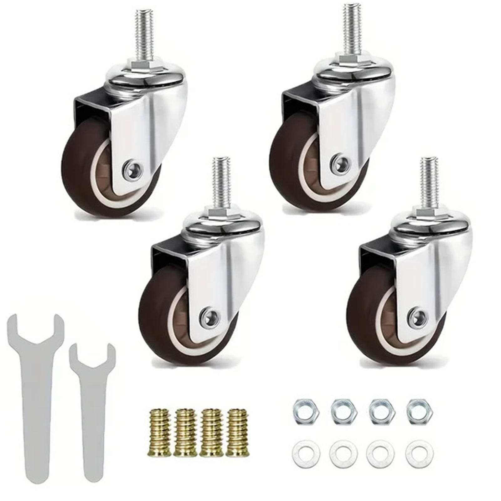 Stem Caster Wheels Furniture Castor Wheels TPR Screw Rod Wheels Swivel ...