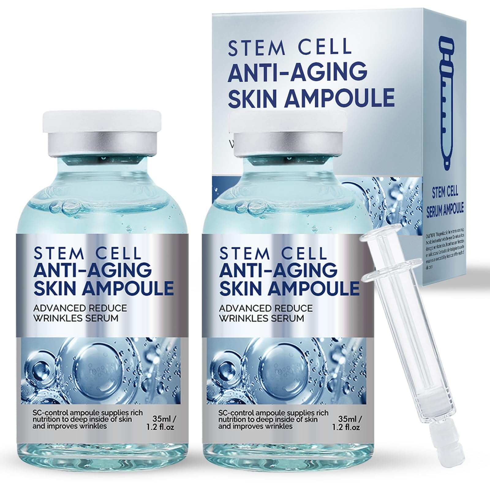 Stem Cell Serum for AKF18 Face, 2 Count Microneedling Serum, Stem Cell Solution Ampoule to Use ...
