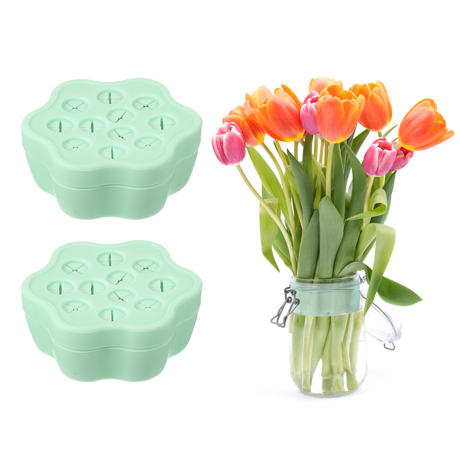 Stem Holder for Flowers, Silicone Flower Stem Holder Spiral Ikebana ...