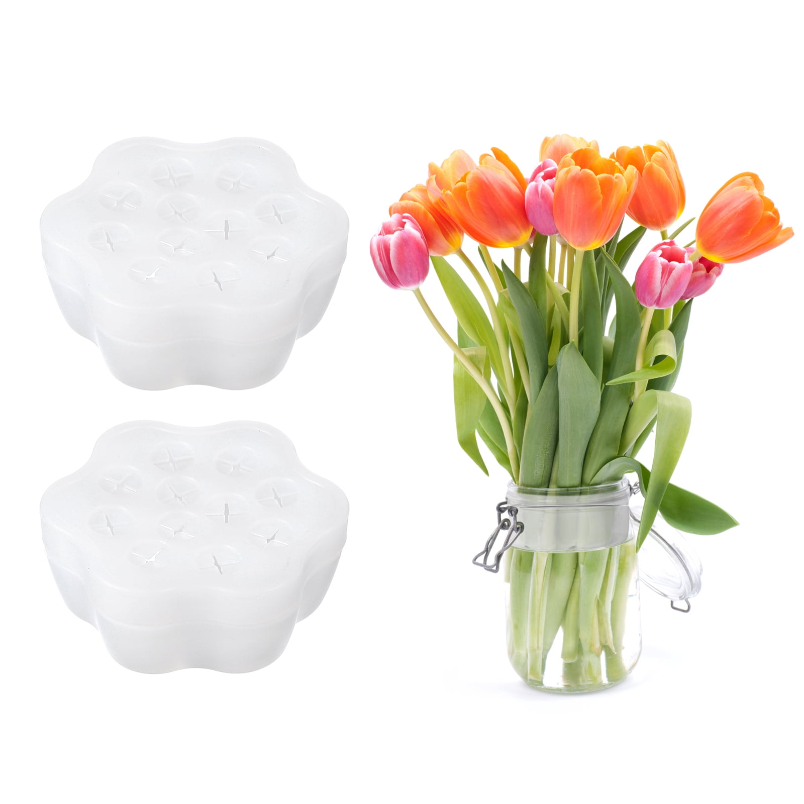 Stem Holder for Flowers, Silicone Flower Stem Holder Spiral Ikebana ...
