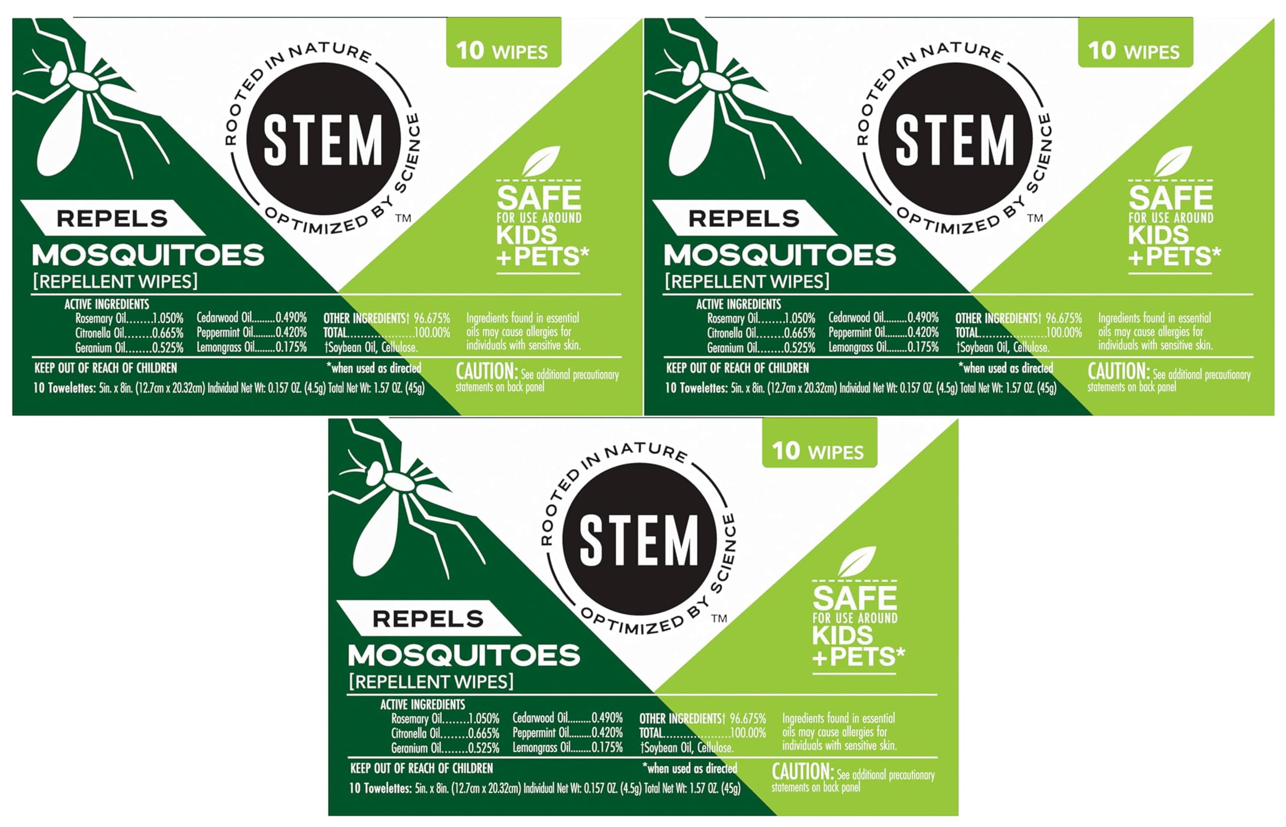 STEM, Mosquito Repellent Wipes, 30 Count, Botanical Extracts - Walmart.com