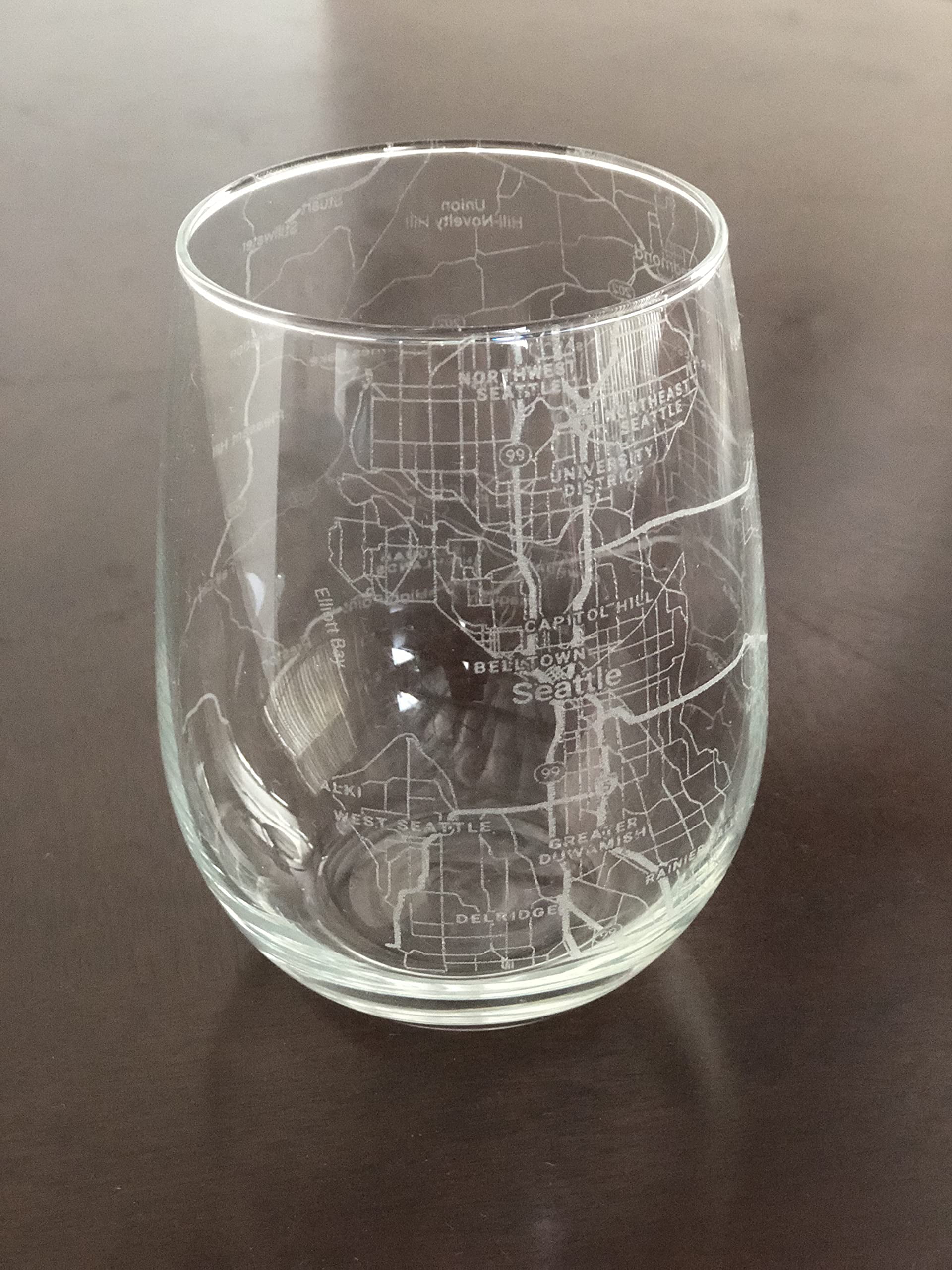 Stemless 17oz Wine Glass Urban City Map Seattle Washington - Walmart.com