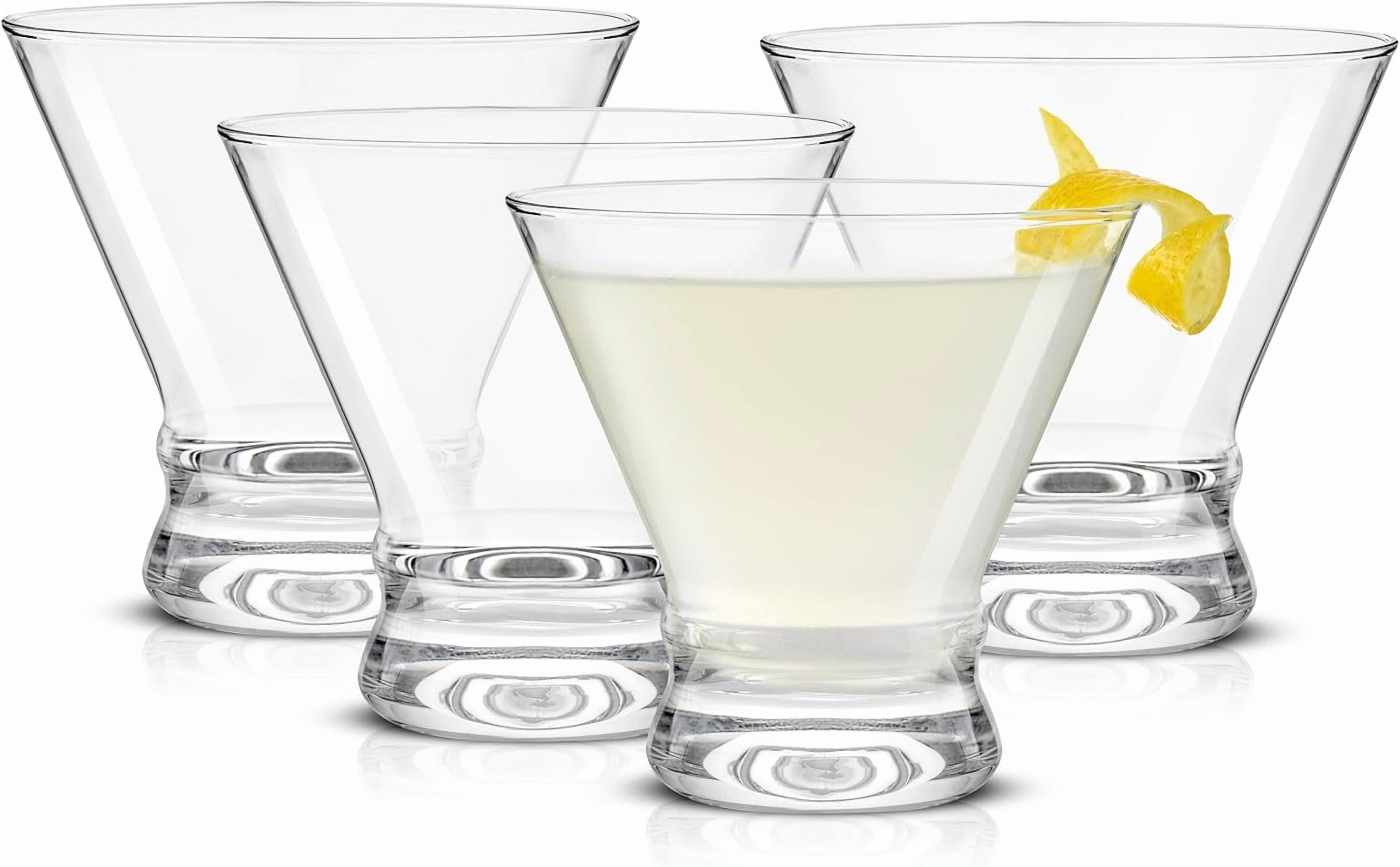 Stemless Martini Glasses Set of 4, 8.5oz Classic Martini Glasses ...