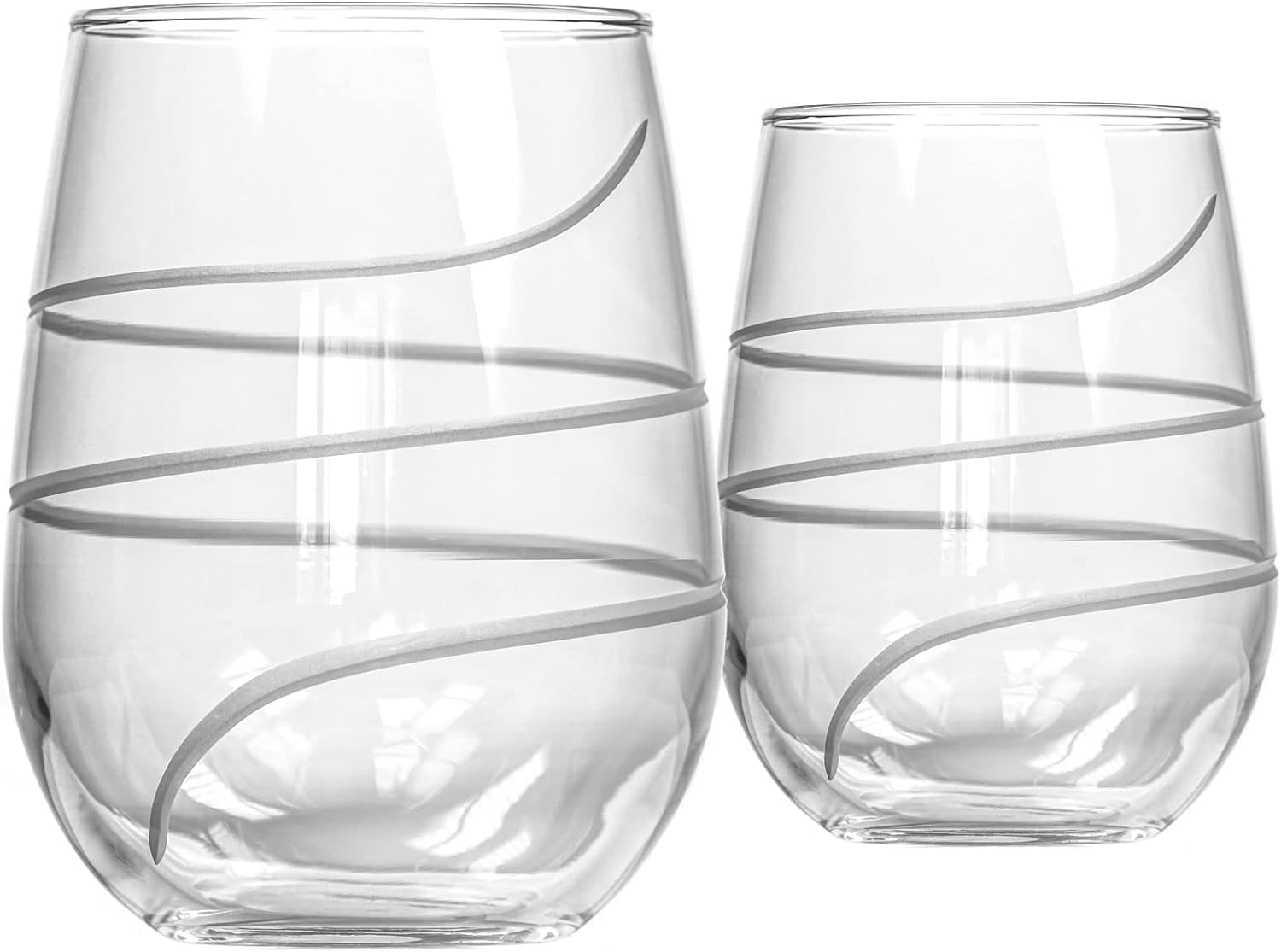 Stemless Wine 17 Ounce Proudly Made In The Stemless Wine Glasses Lead Free Glass Etched