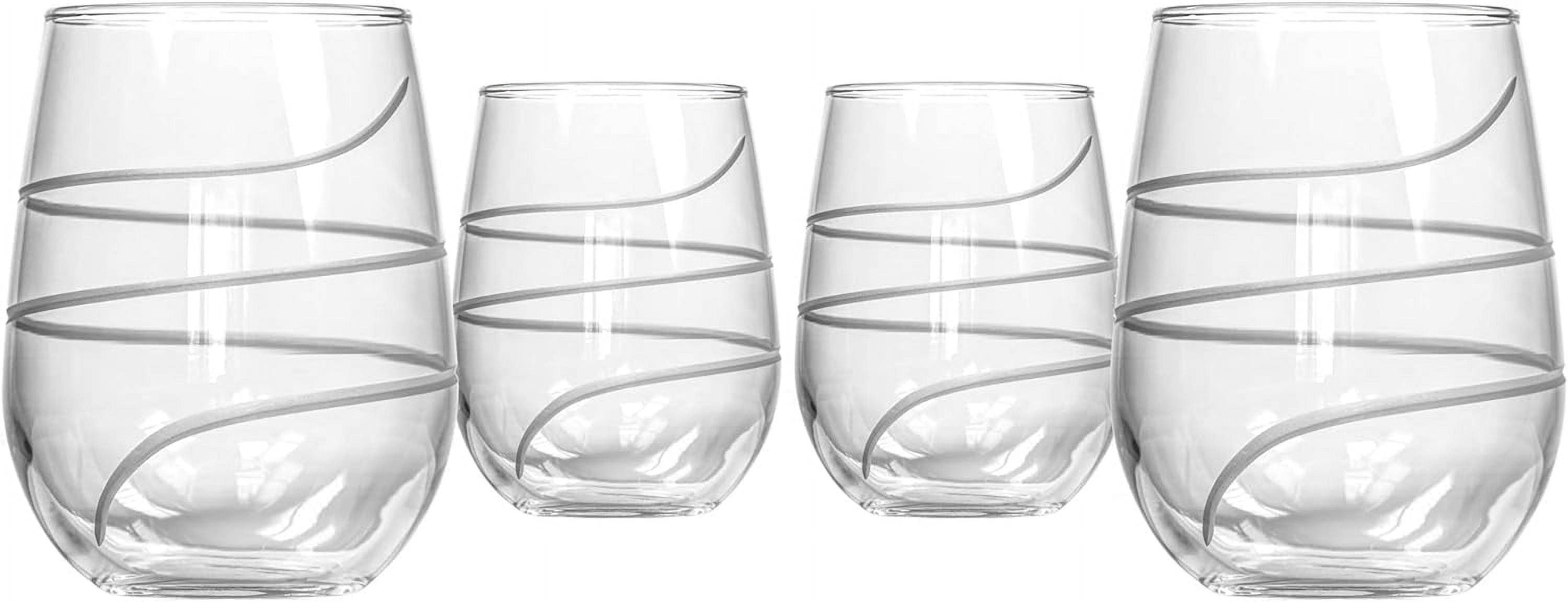 Stemless Wine 17 Ounce Proudly Made In The Stemless Wine Glasses Lead Free Glass Etched