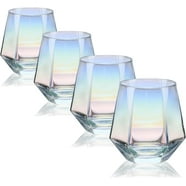 Elle Decor Vintage Wine Glasses, Set of 6 - 8.4oz Colored Glass Goblets ...