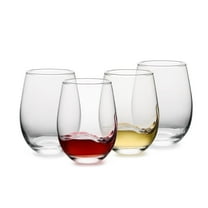 Libbey 7510 Vina Tall Wine Glasses, Stemmed Bulk Drinking Set, 16-ounce ...