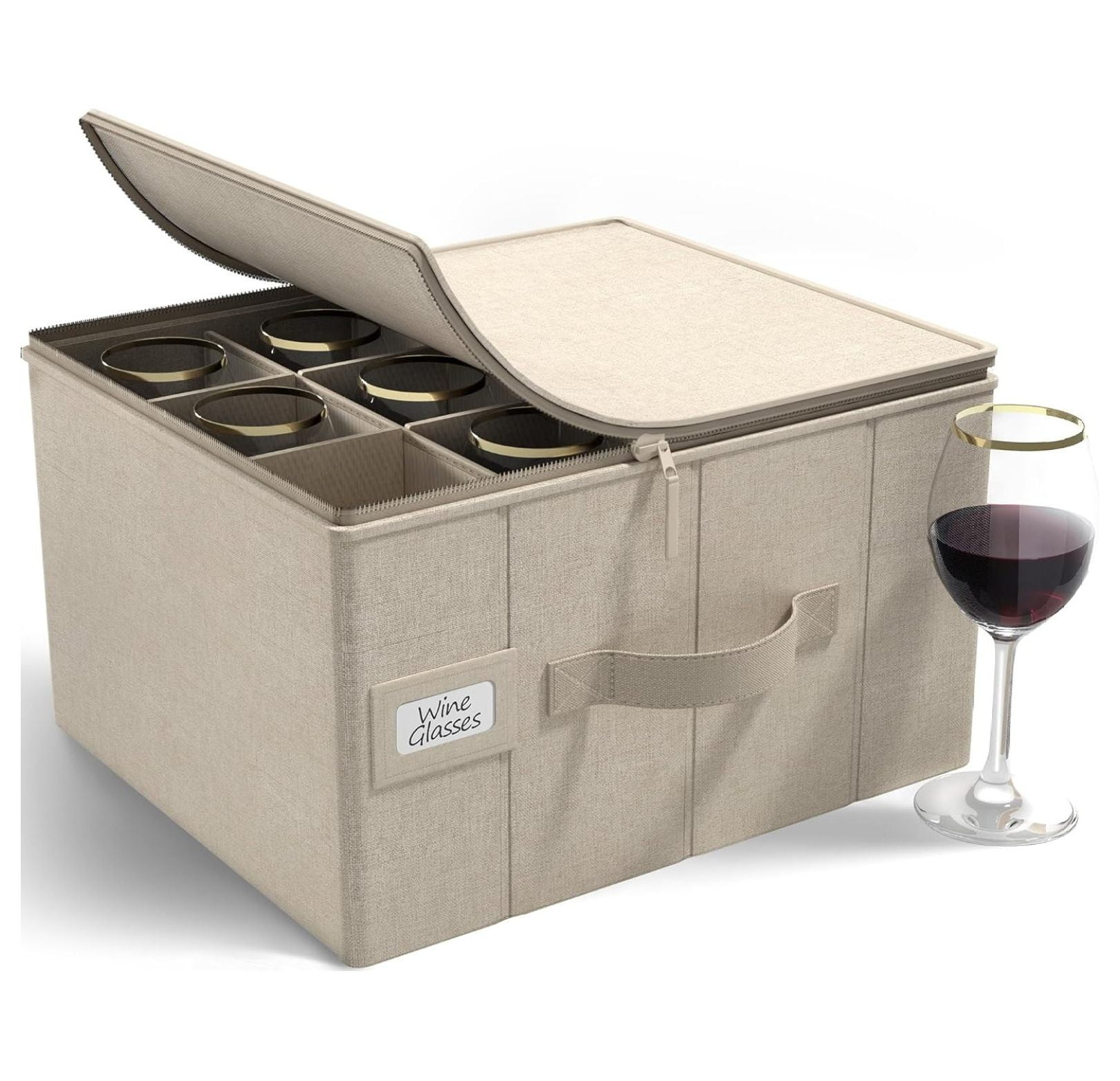 Stemware Storage Cases Hard Shell, Wine Glass Storage Box Case with ...