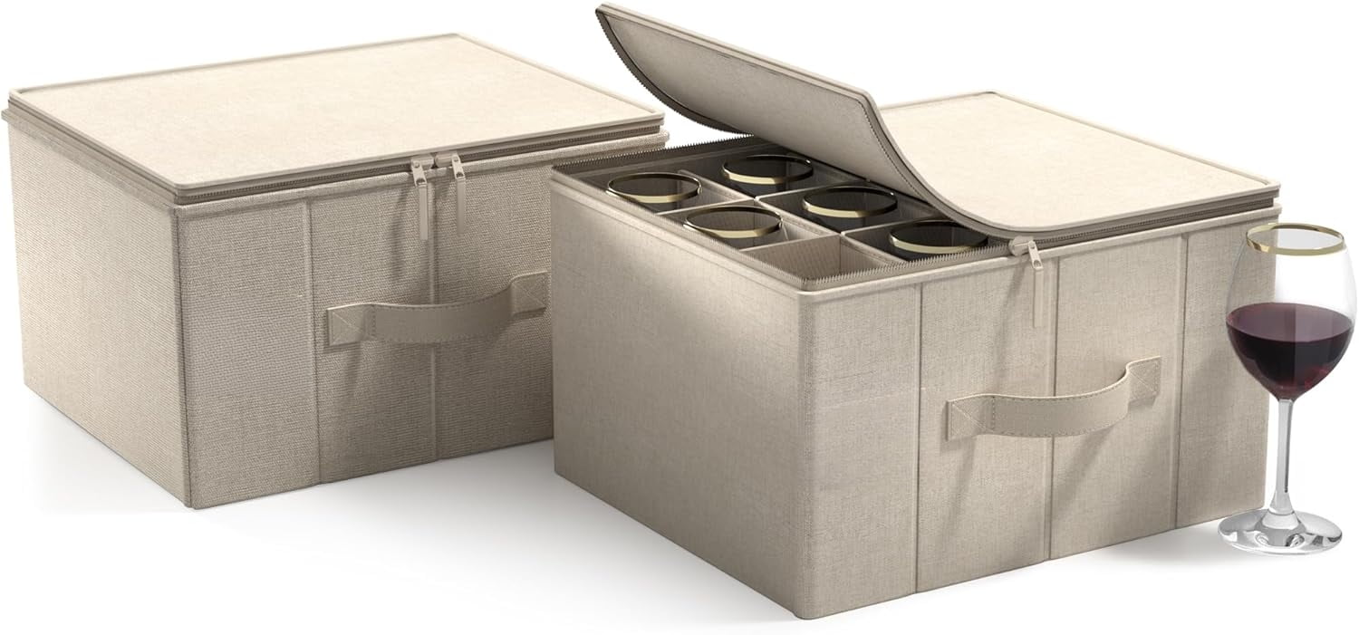 Stemware Storage Cases Hard Shell, Wine Glass Storage Box Case with Dividers and Handle - China ...