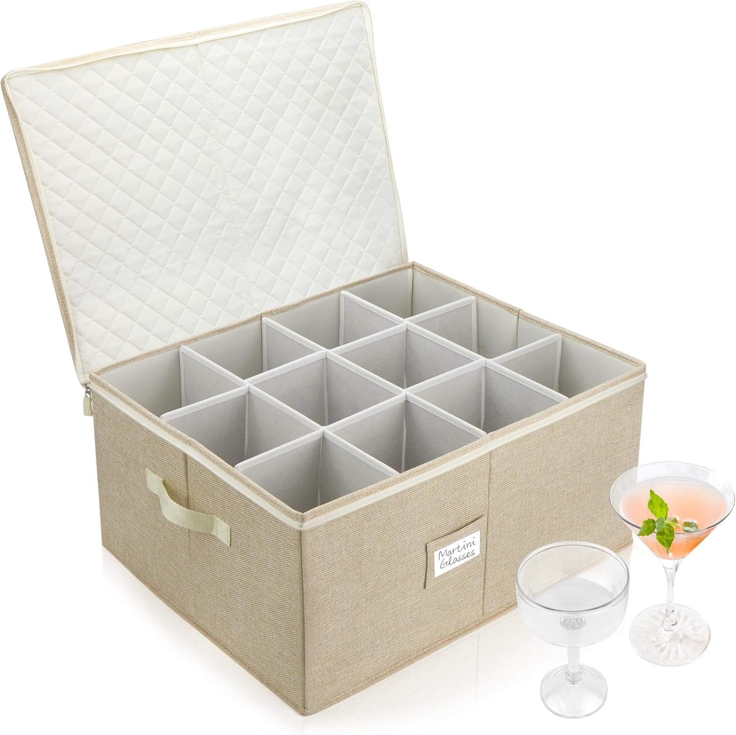 Stemware Storage Container, Hard Shell, Large Wine Glass Storage Box ...
