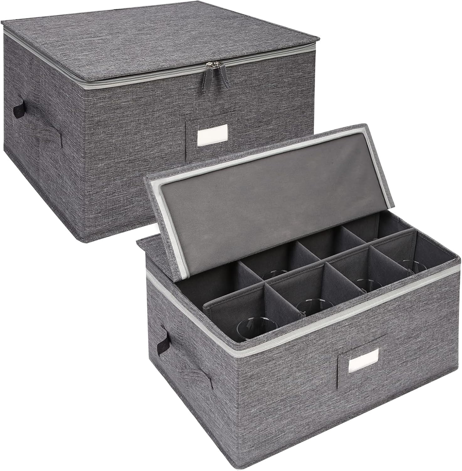 Stemware Storage Containers (2 pack), Wine Glass Storage Box with ...