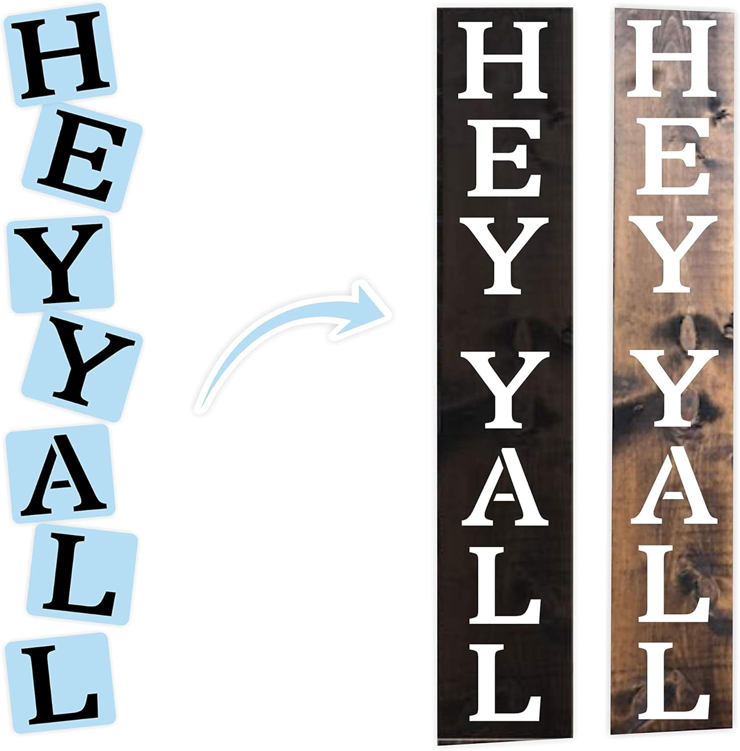 Stencil for Painting Vertical Wood Porch Sign - Reusable - 7 PC Set ...