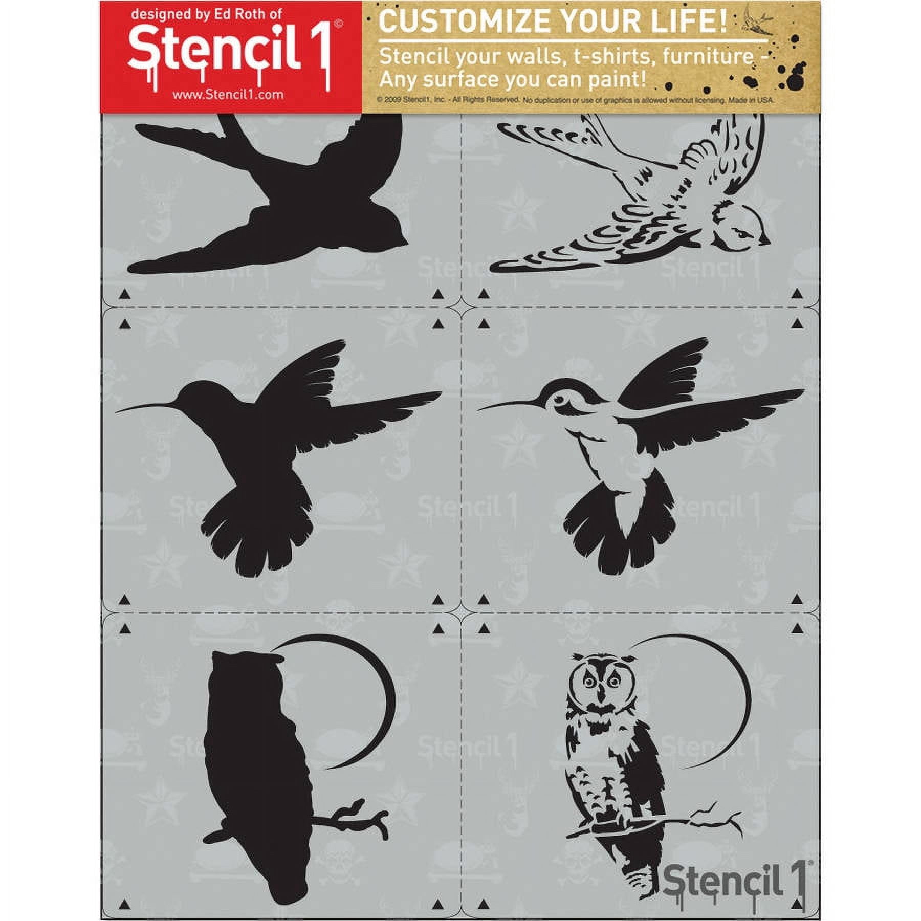 Stencil1 Birds 2-Layered Stencils Set Art Craft - 8.5" x 11" - Walmart.com
