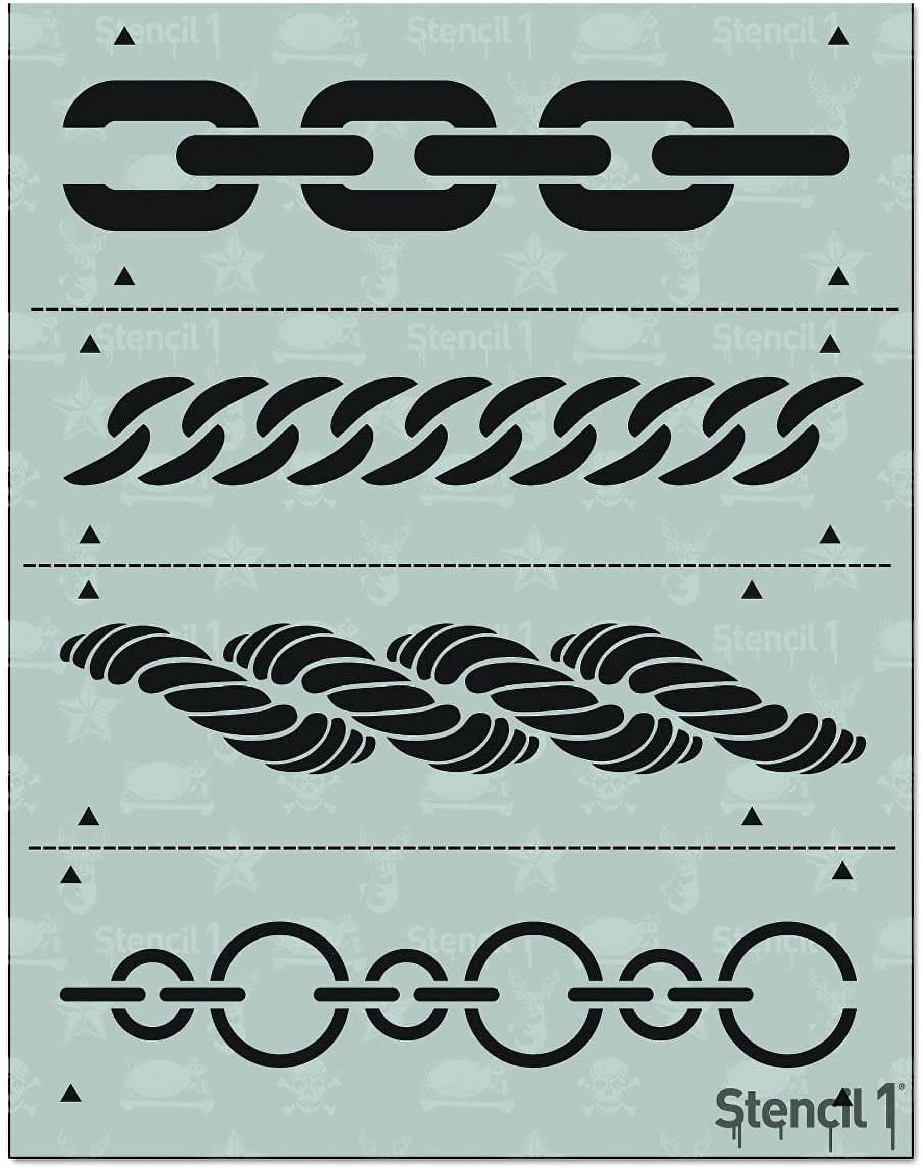 Stencil1 Chains 4-Pack Art Stencils - 8.5" x 11" - Walmart.com