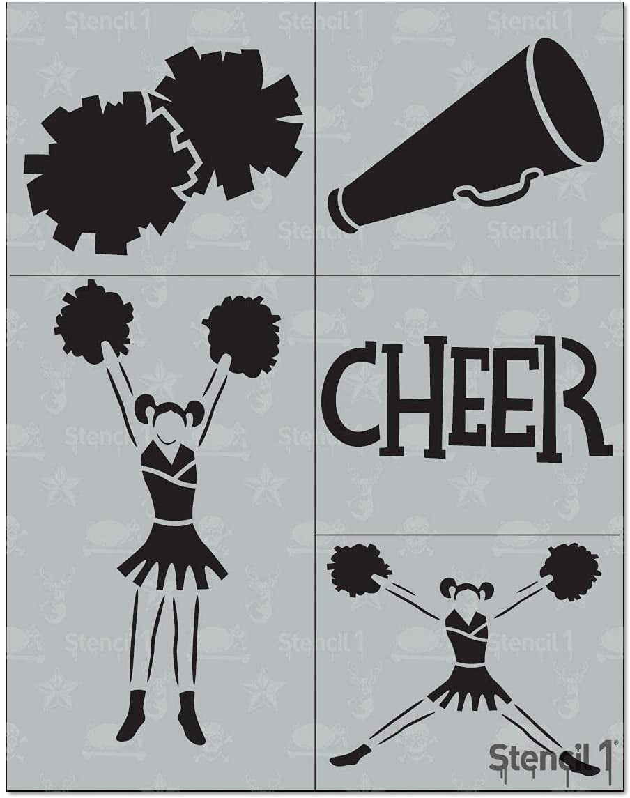 Stencil1 Cheerleading 4-Count Art Stencils - 8.5" x 11" - Walmart.com