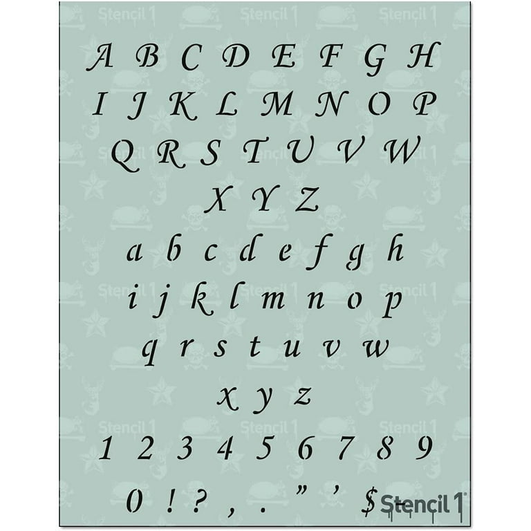 Cursive Stencil Font Grand Ornamental Cursive Uppercase & Lowercase