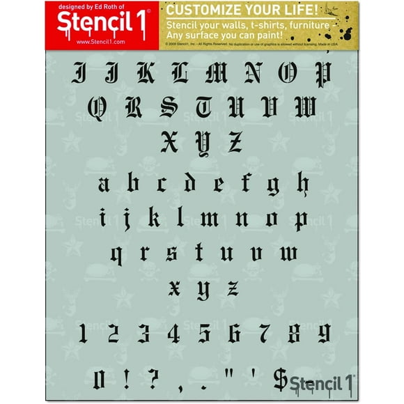 Old English Letters Stencil