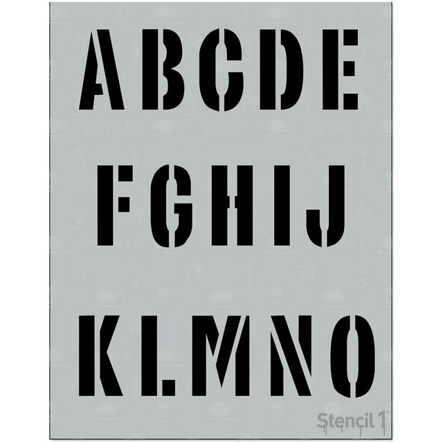 Stencil1 Industrial Font Stencil - Industrial Font Stencil (1" Letters) - Walmart.com