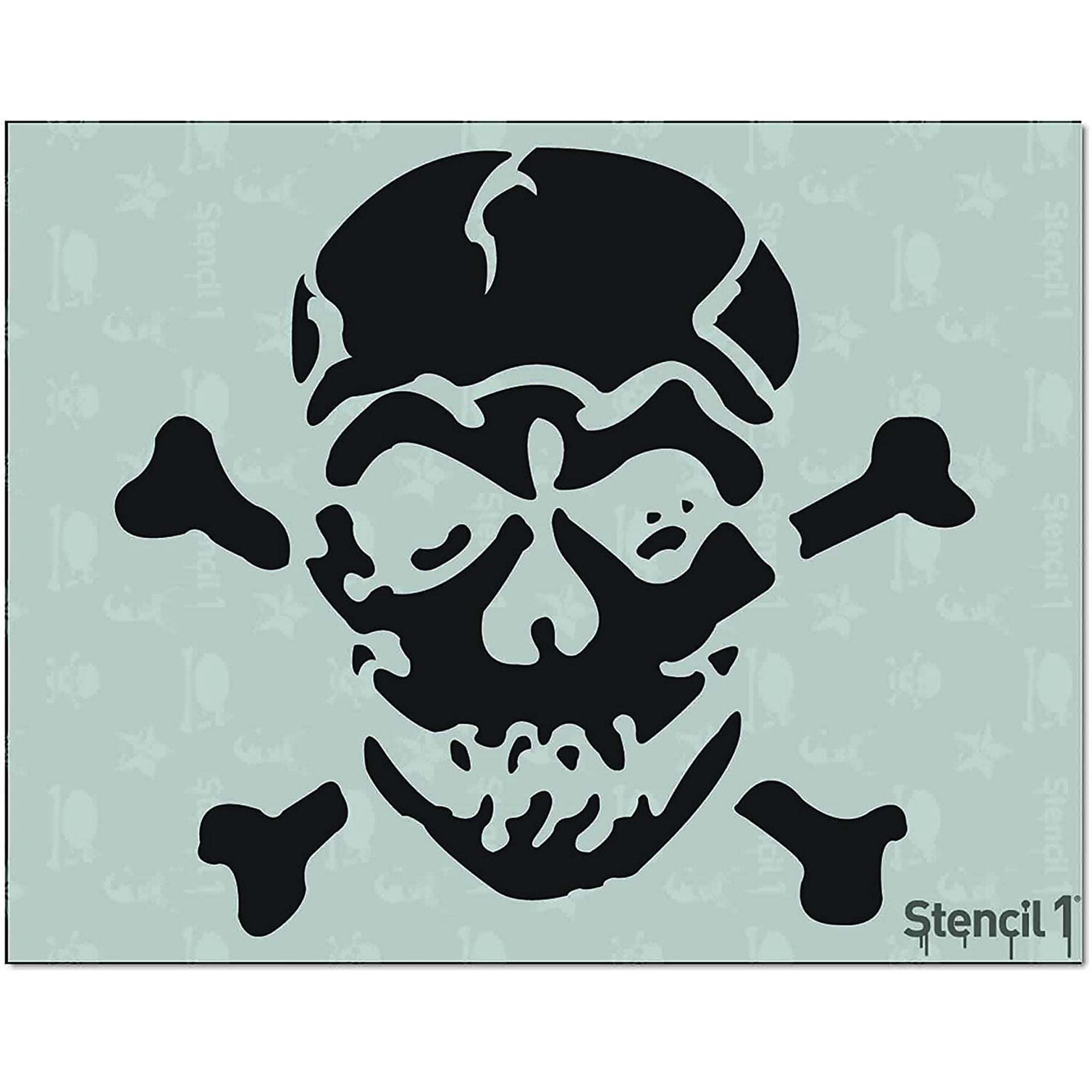 Skull And Crossbones Poison Stencil